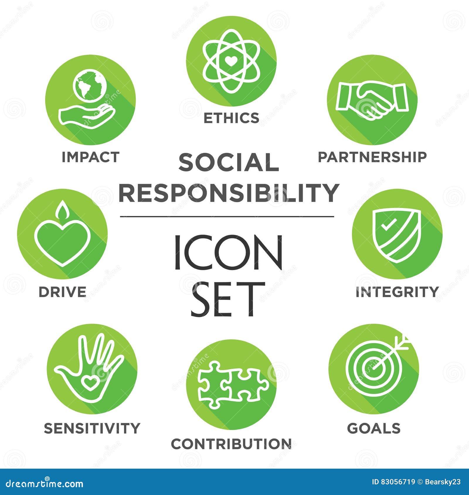Social Responsibility Outline Icon Set Stock Vector - Illustration of ...
