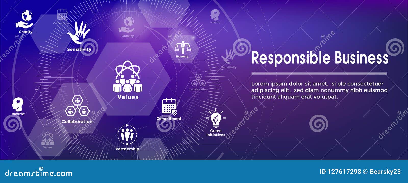 Social Responsibility - Web Banner Icon Set and Web Header Banner W ...