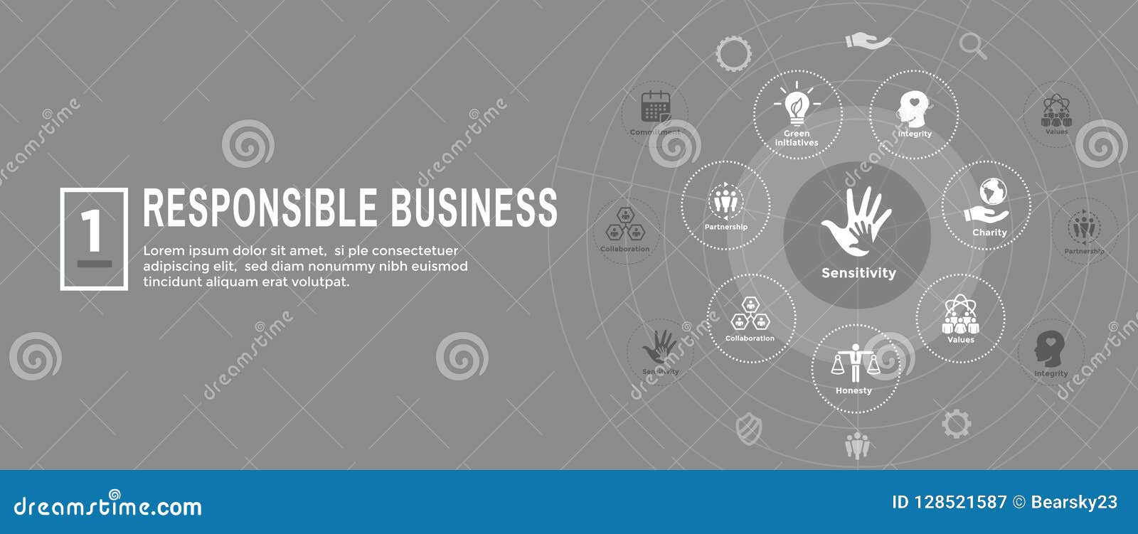 Social Responsibility - Web Banner Icon Set and Web Header Banner W ...