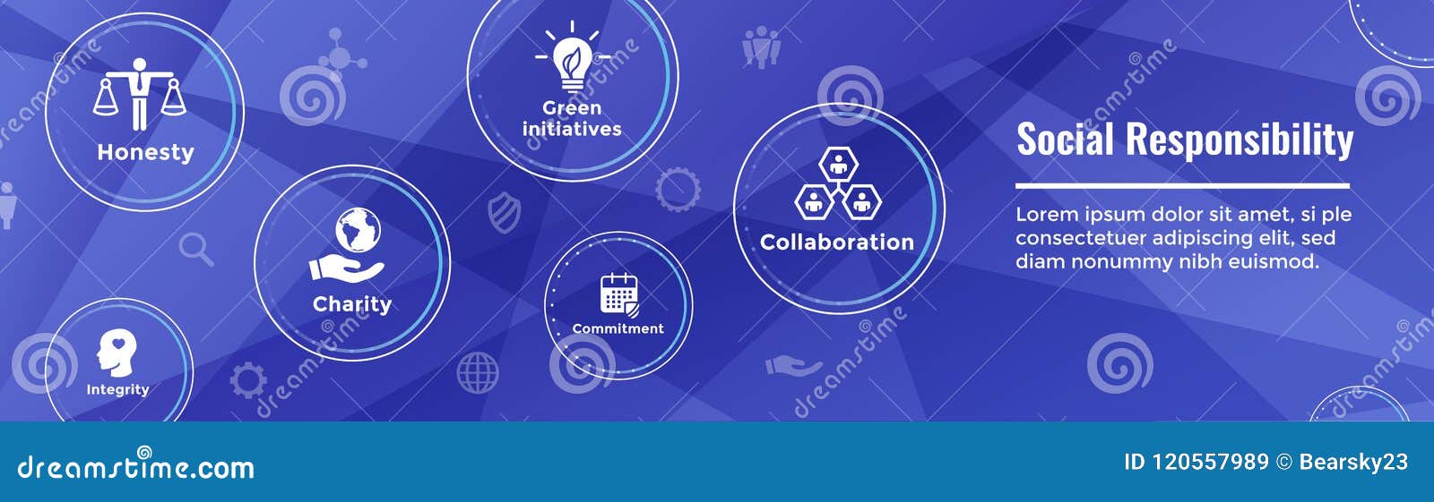 Social Responsibility Web Banner Icon Set and Web Header Banner Stock ...