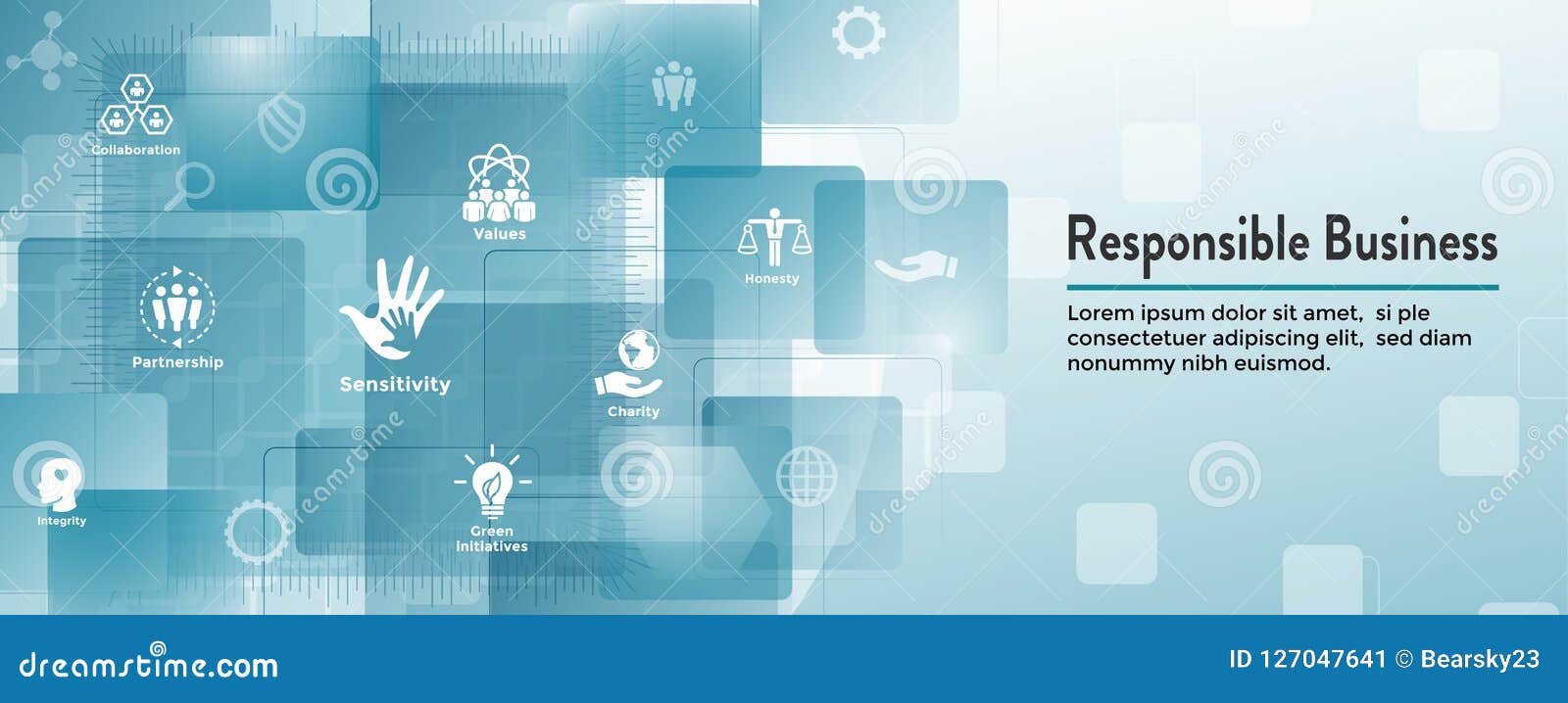 Social Responsibility - Web Banner Icon Set and Web Header Banner W ...