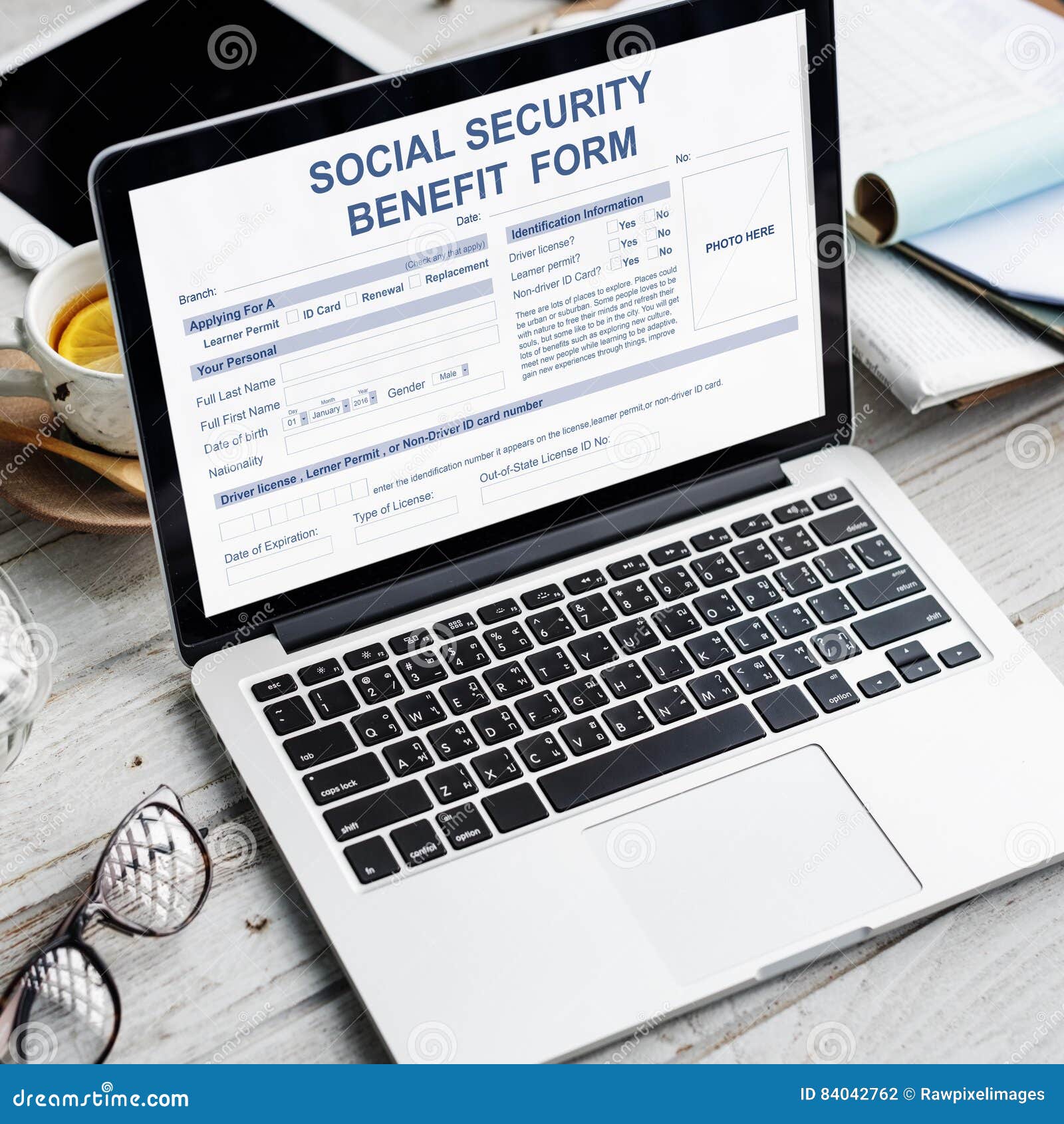 Social Security Benefit Form Application Concept Stock Photo - Image of ...