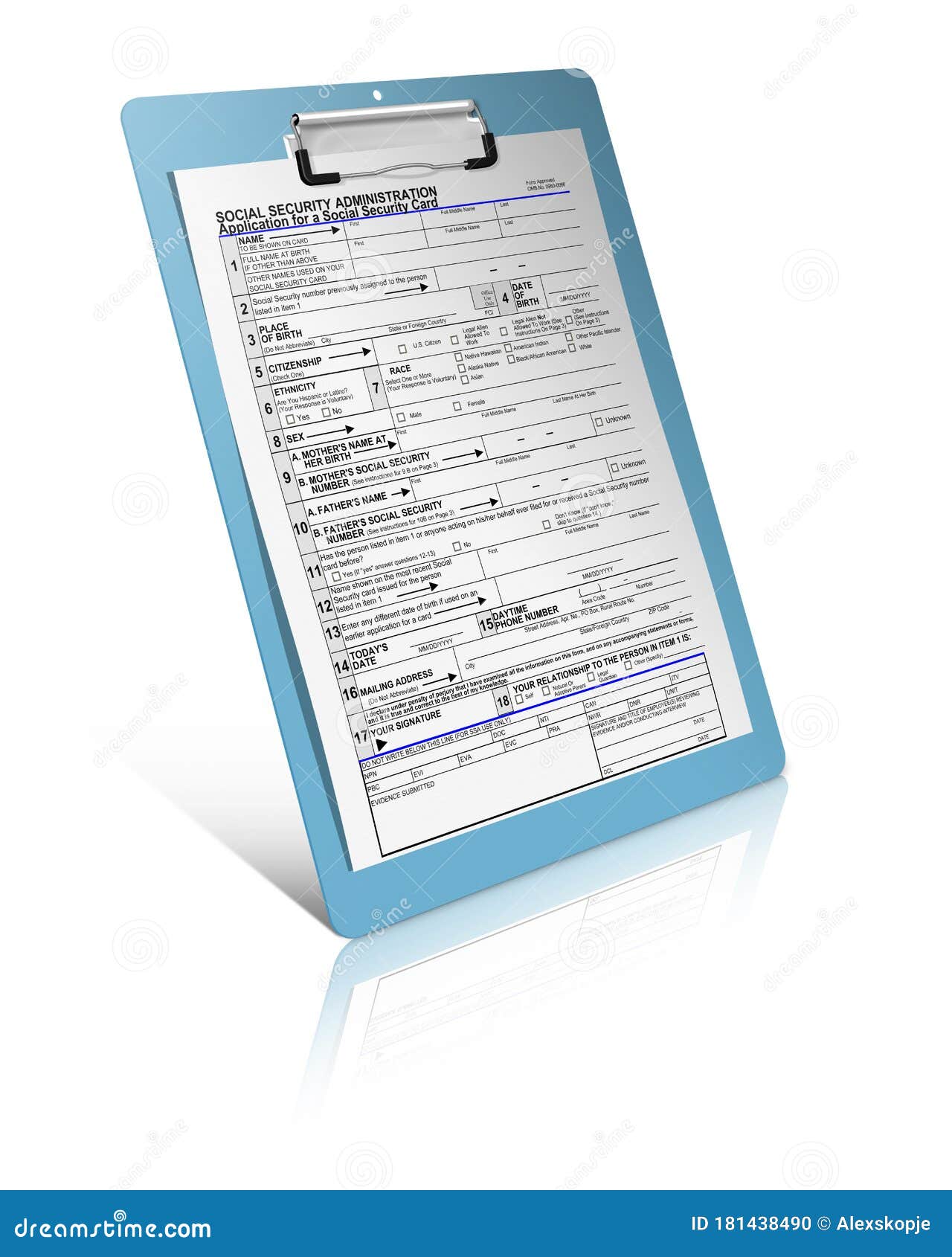 Social Security Card Application Stock Photo - Image of office, valid ...