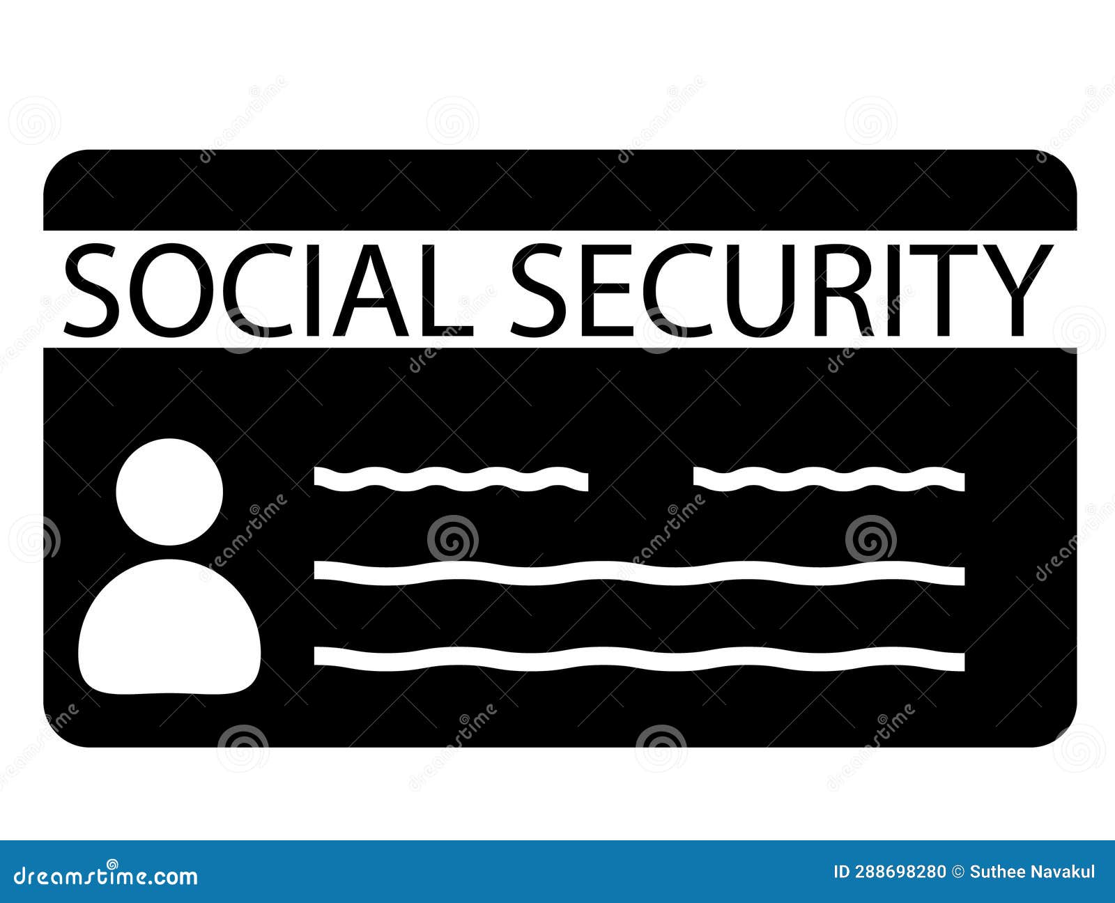 Social Security Card Icon Social Security Card Number Sign Flat Style