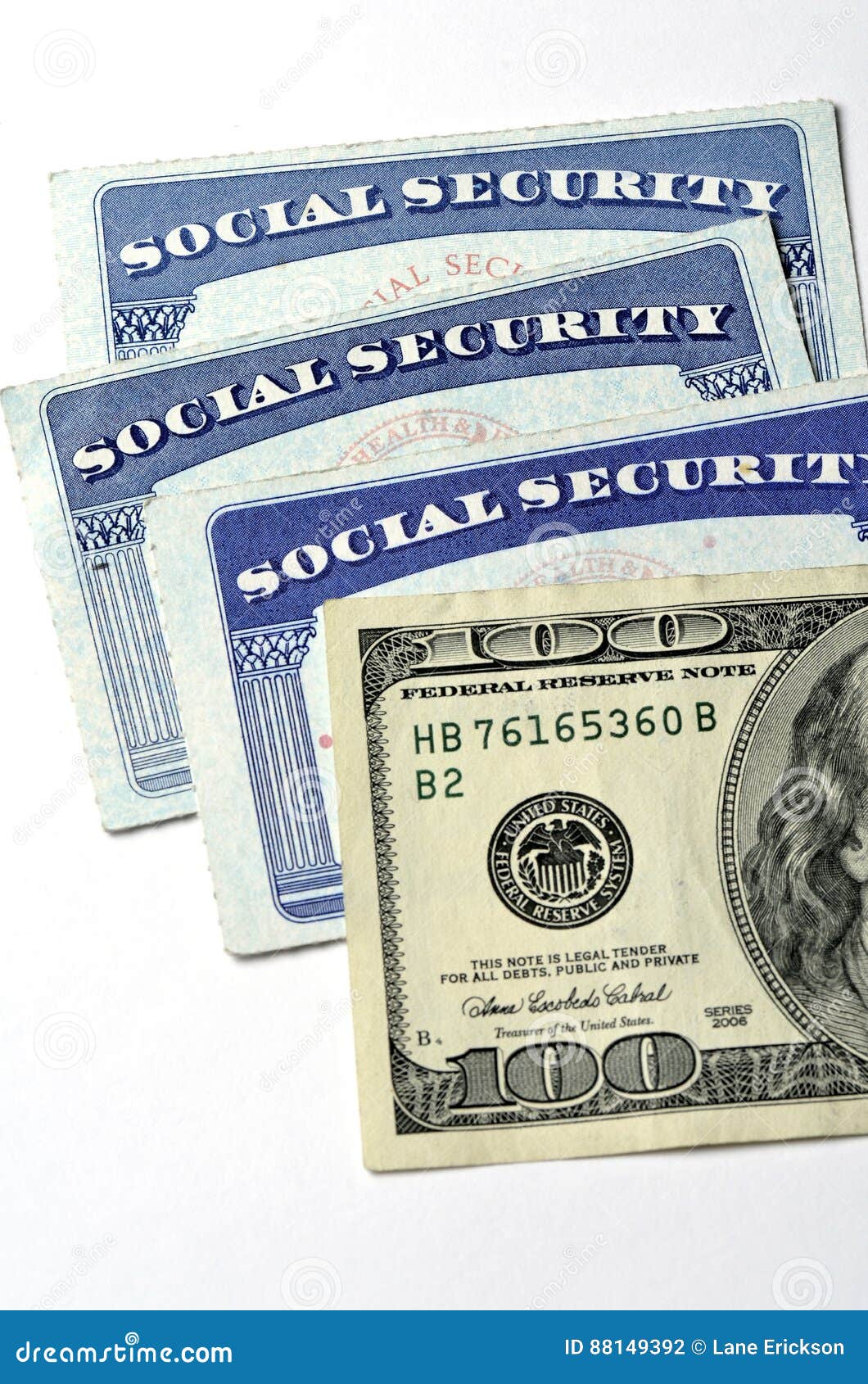 Social Security Cards for Identification Stock Photo - Image of cards ...