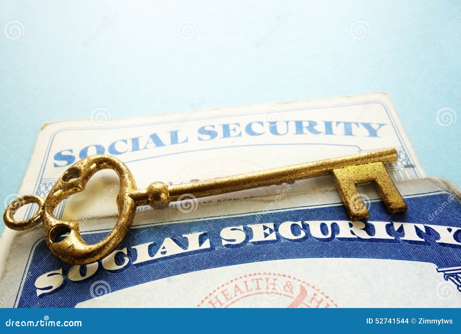 Social Security Cards and Key Stock Photo - Image of government ...
