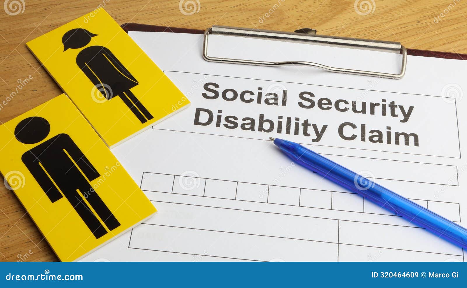 Social Security Disability Claim with Registration Form Stock Image ...