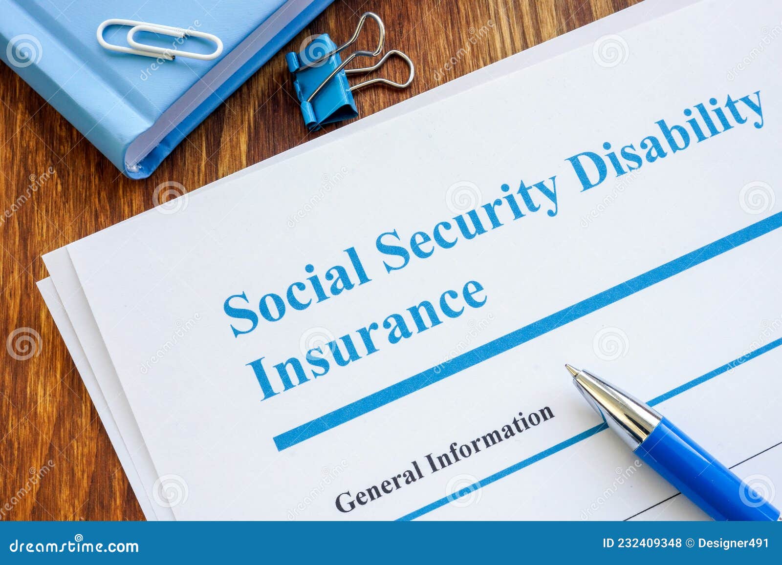 Social Security Disability Insurance SSDI Application Form and Pen ...