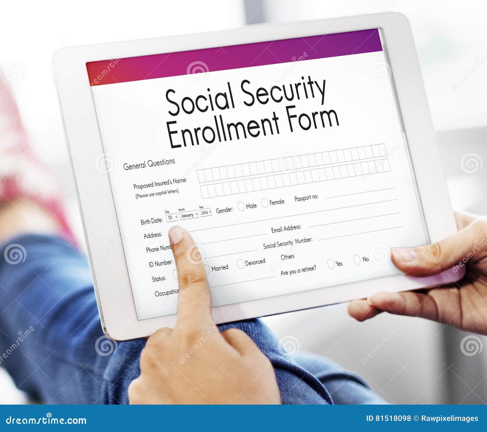 Social Security Enrollment Form Concept Stock Photo - Image of people ...