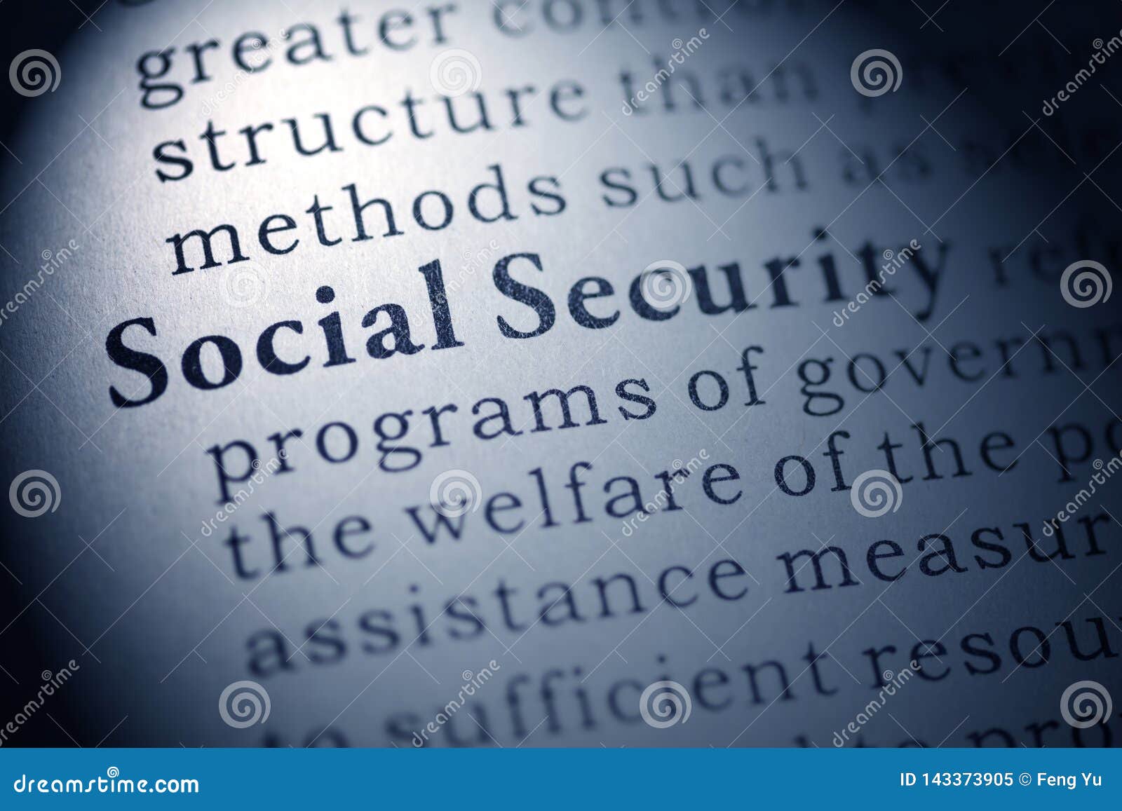 Definition of Social Security Stock Image - Image of close, paper ...