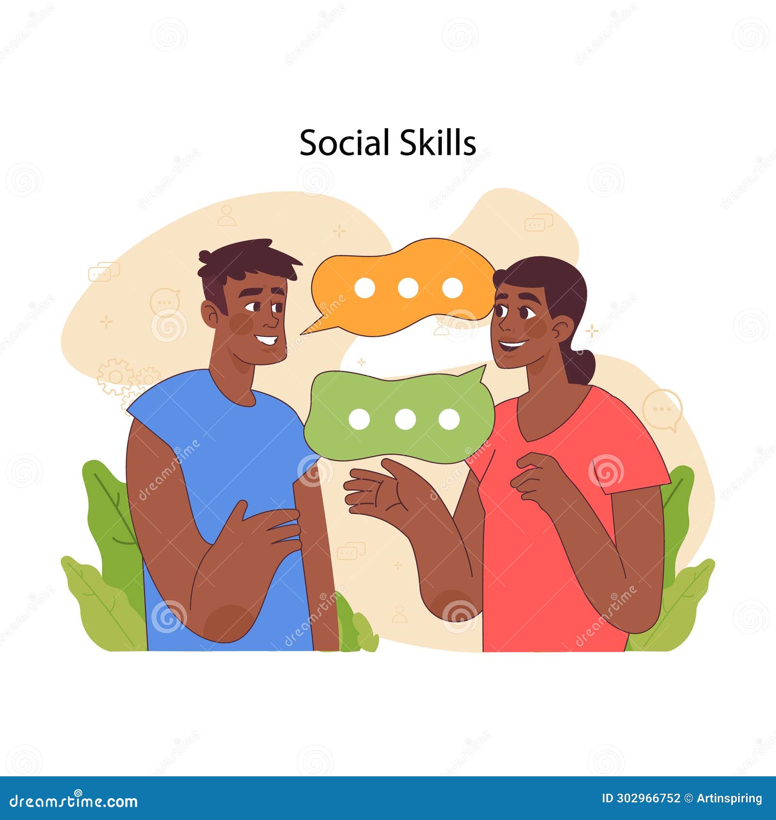 Social Skills Concept. Flat Vector Illustration Stock Illustration ...