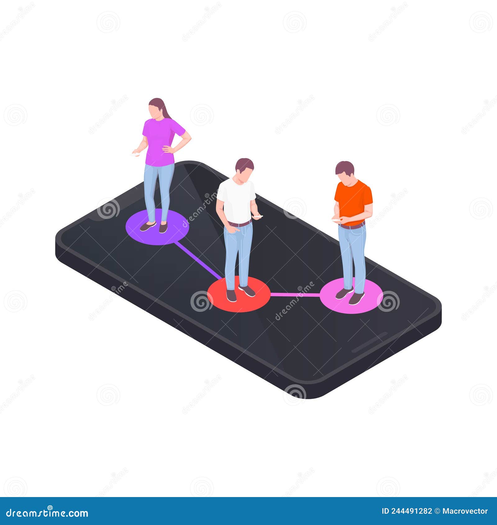 Social Smartphone Connection Composition Stock Vector - Illustration of ...