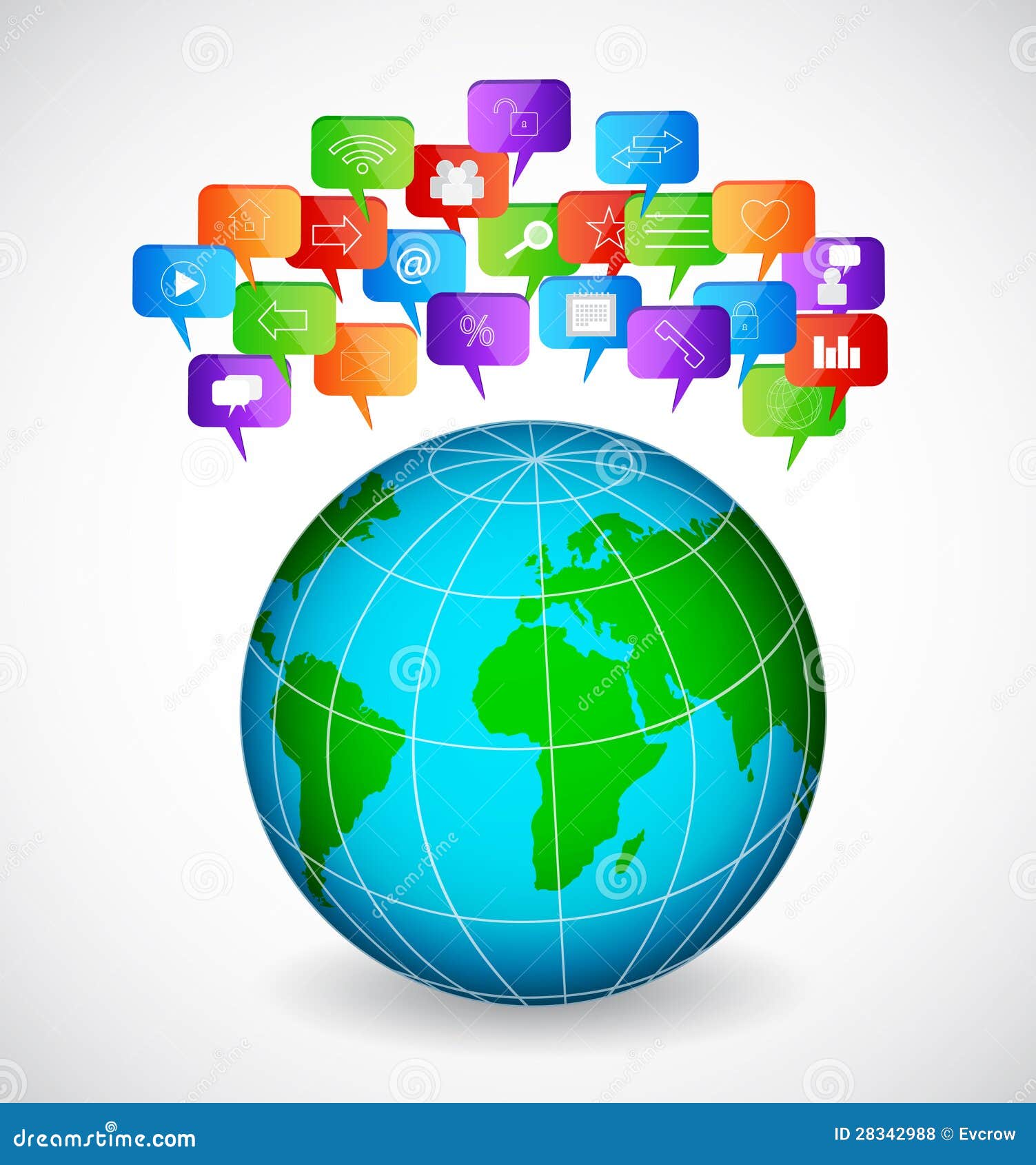 Social speech bubbles stock vector. Illustration of media - 28342988