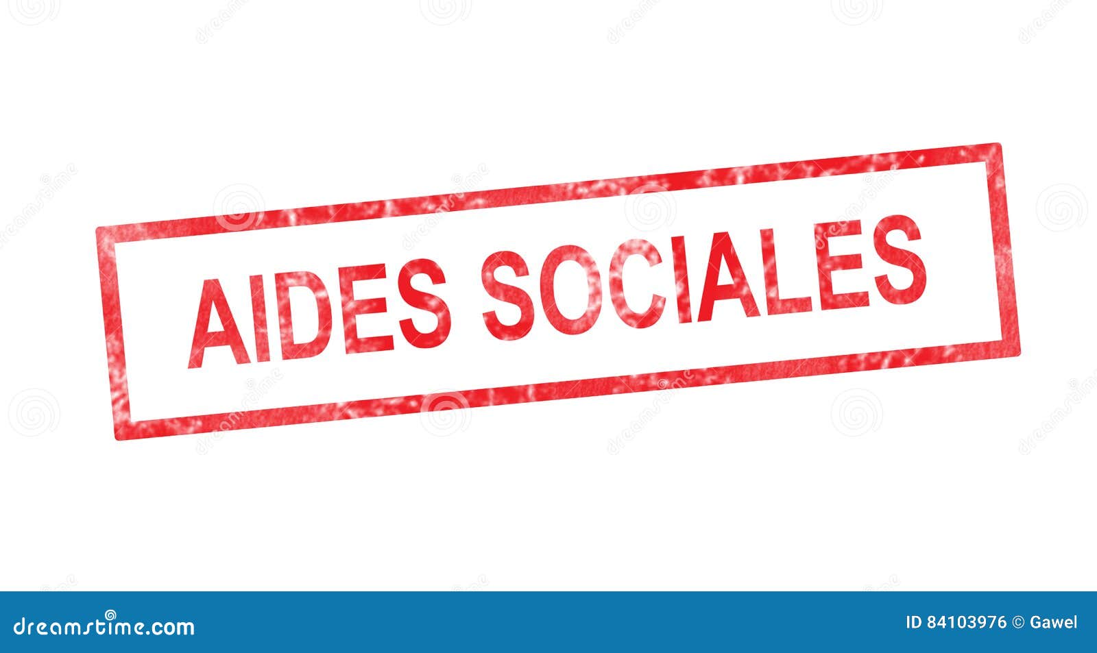 Social Support in French Translation in Red Rectangular Stamp Stock ...