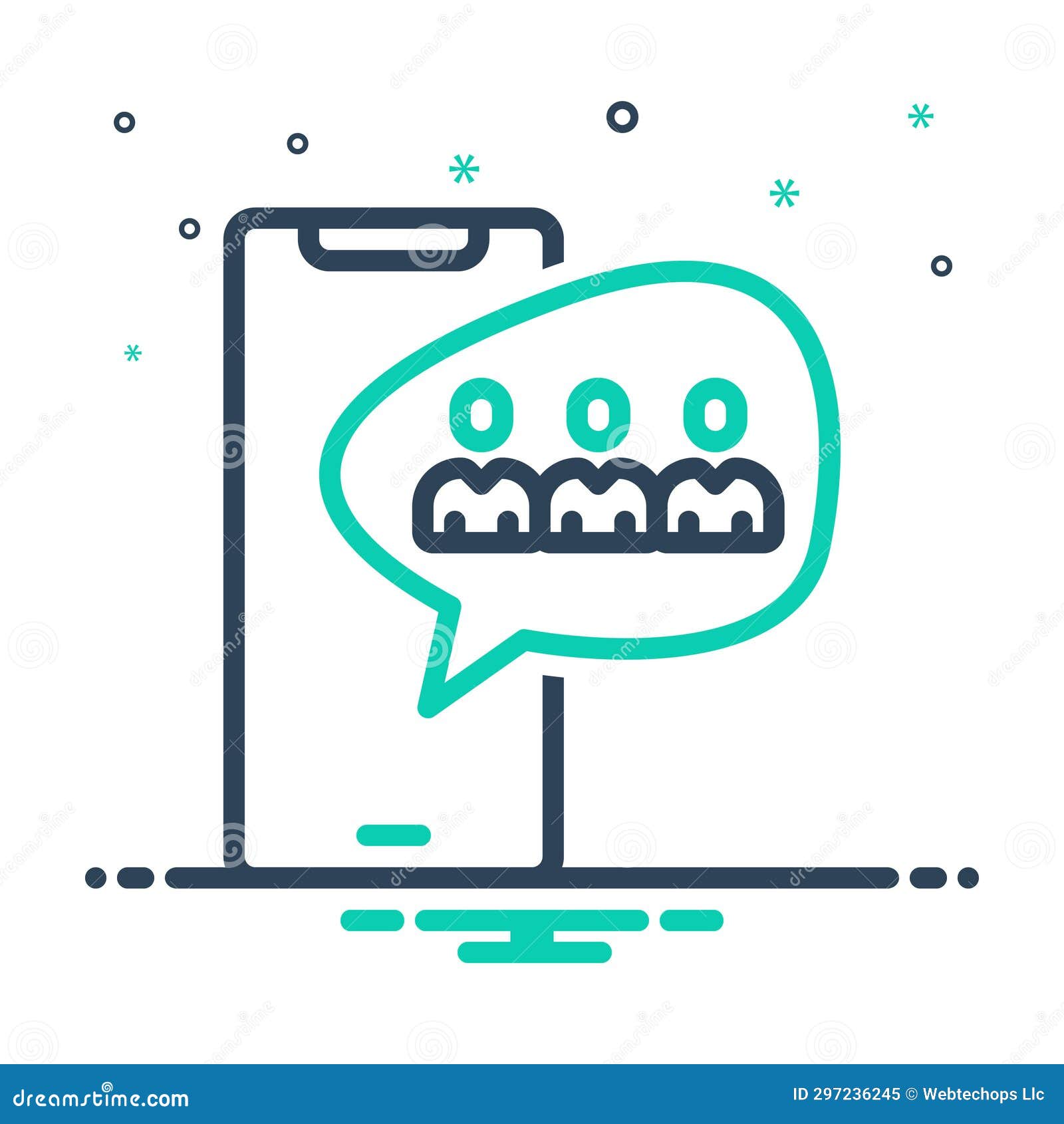 Mix Icon for Social Unit, Phone and Connect Stock Vector - Illustration ...