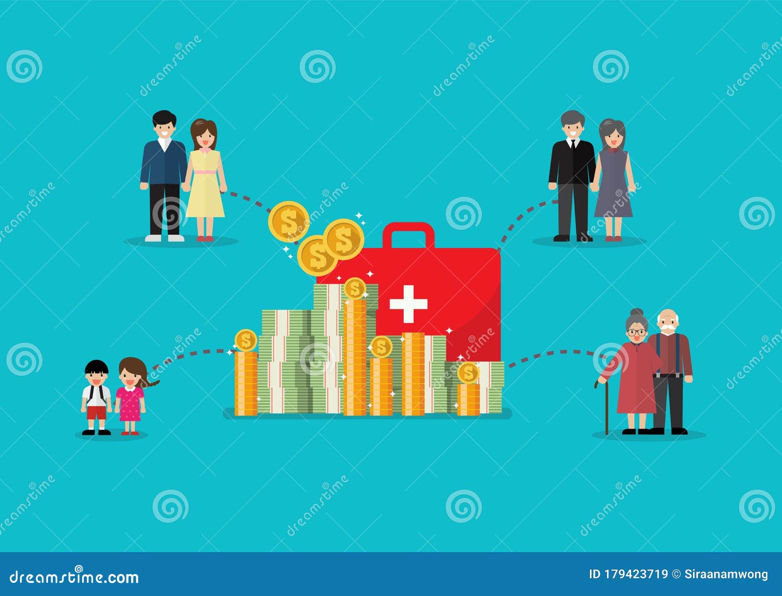 Social Welfare RGB Color Icon Vector Illustration | CartoonDealer.com ...