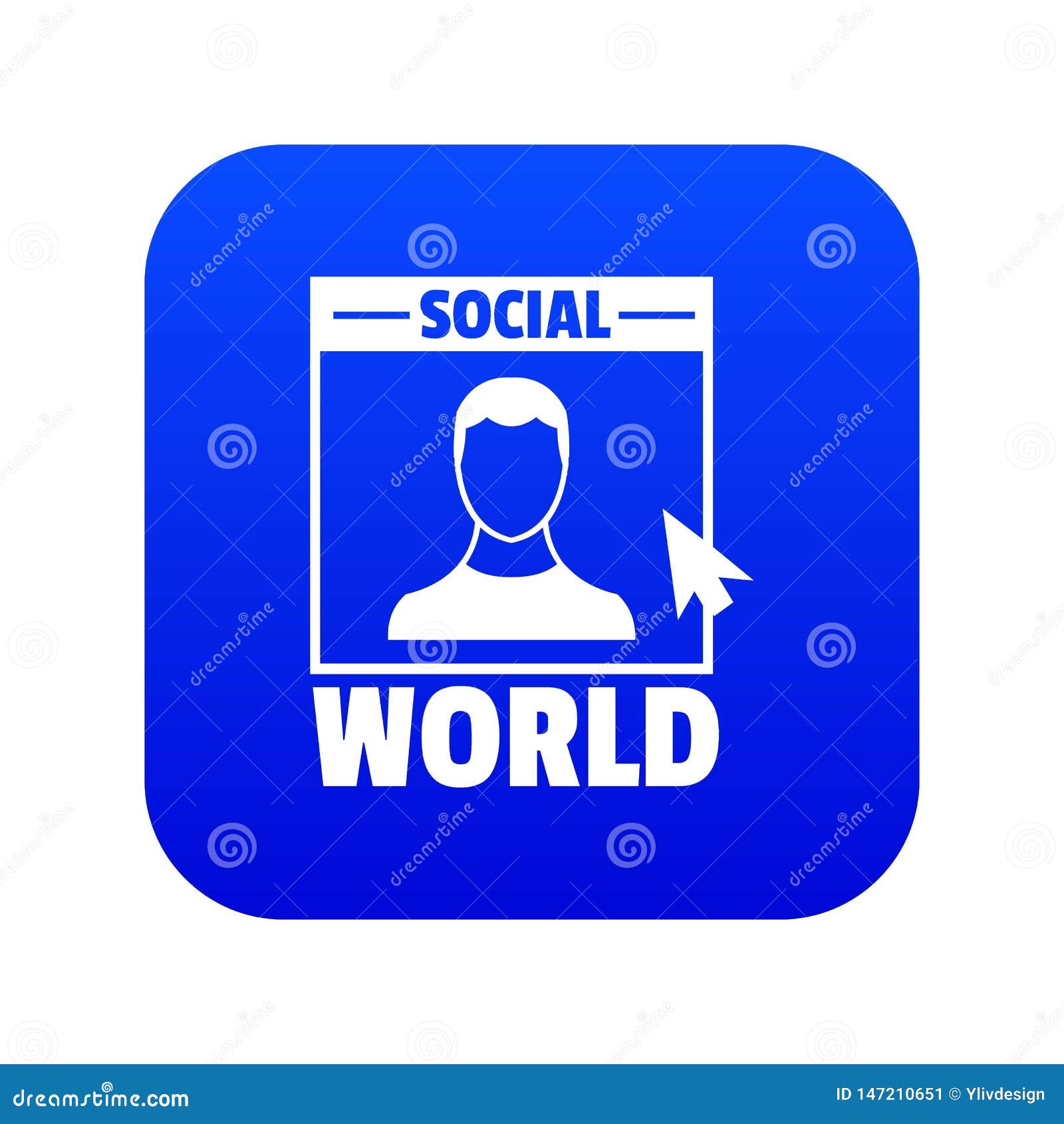 Social World Icon Blue Vector Stock Vector - Illustration of crowd ...