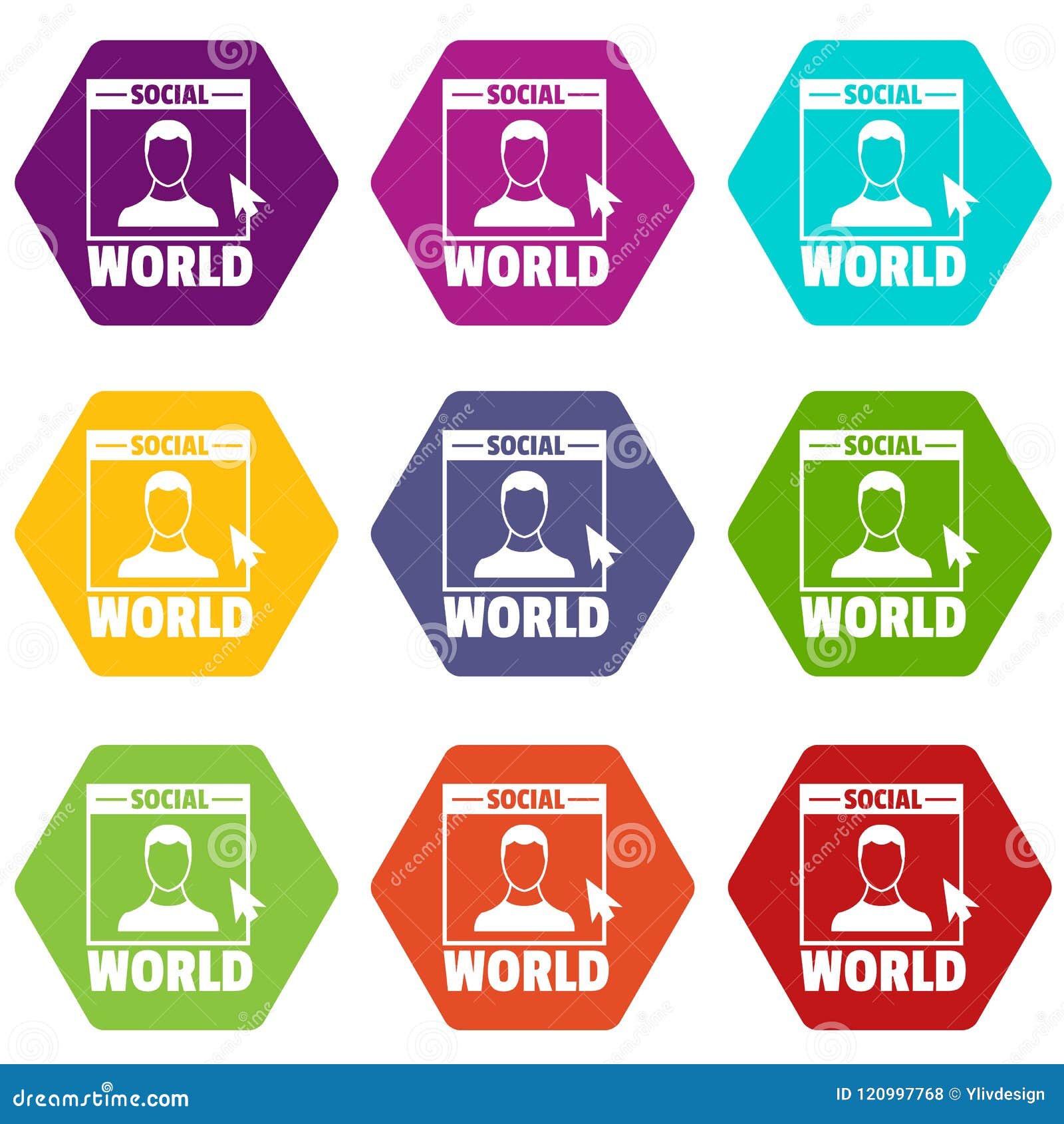 Social World Icons Set 9 Vector Stock Vector - Illustration of circle ...