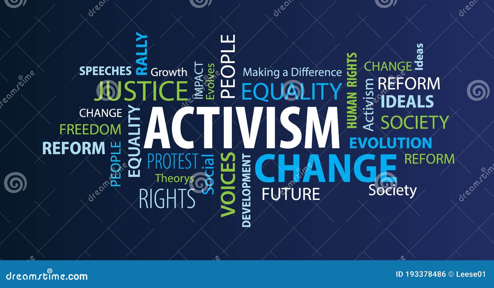 Activism Word Cloud stock photo. Illustration of equality - 193378486