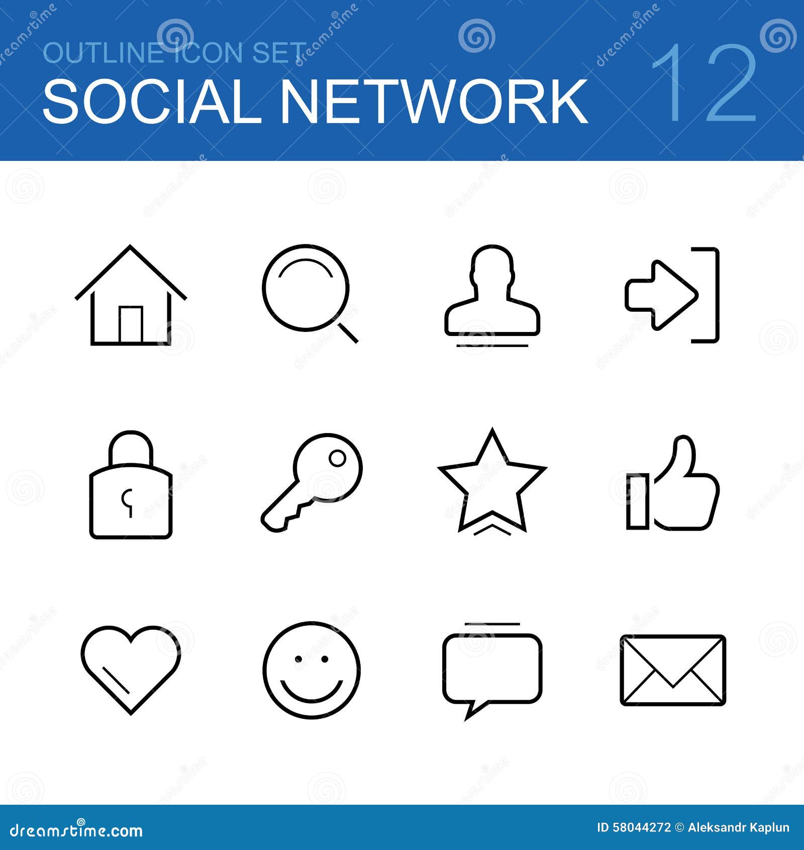 Sociale Het Pictogramreeks Van Het Netwerk Vectoroverzicht Vector ...