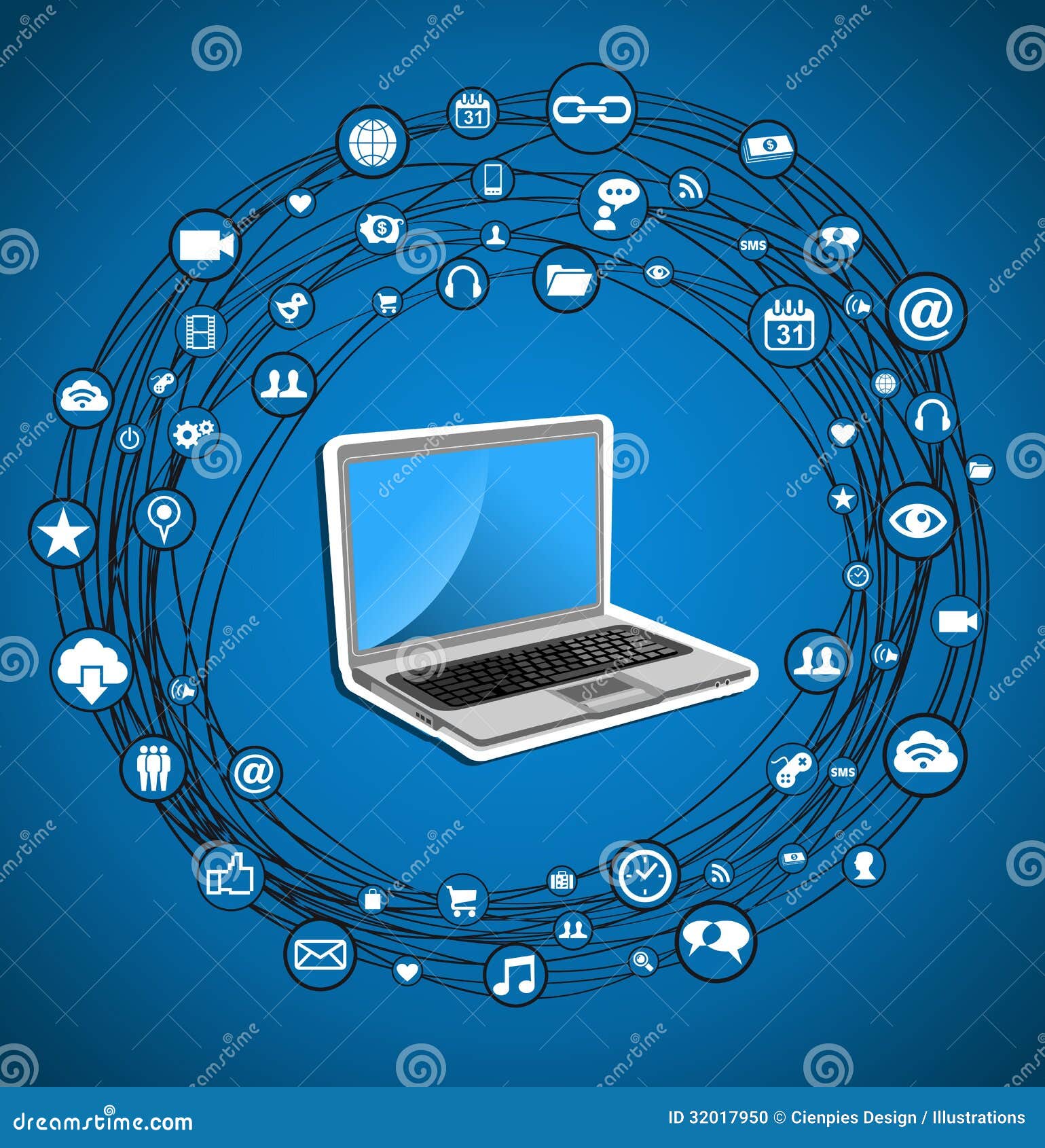 Sociale Media Netwerkcirkel Vector Illustratie - Illustration of ...