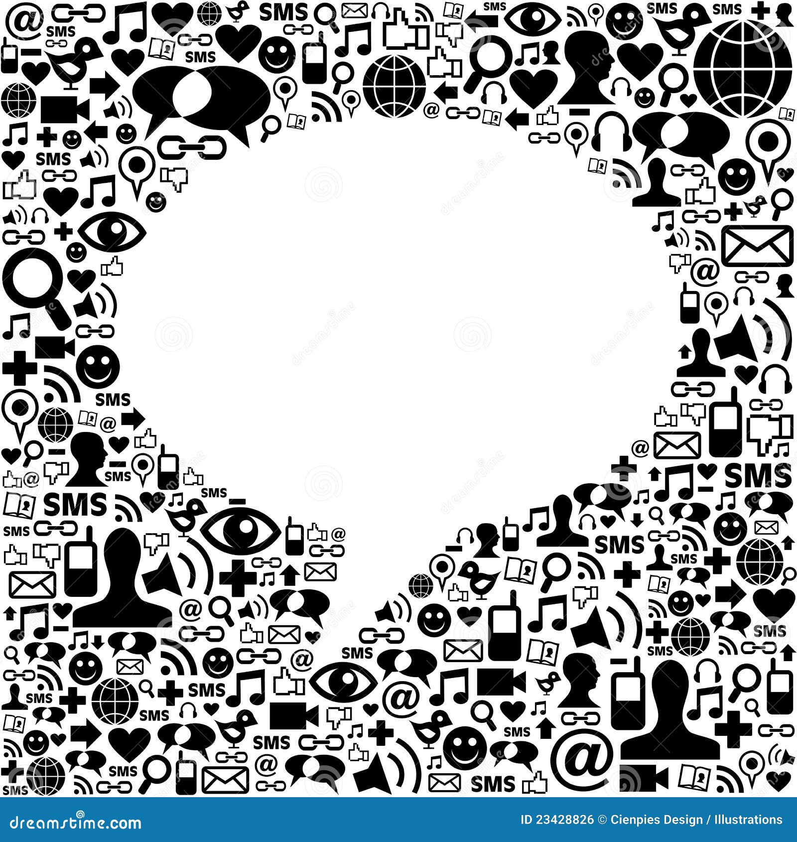 Sociale media toespraakbel vector illustratie. Illustration of beheer ...