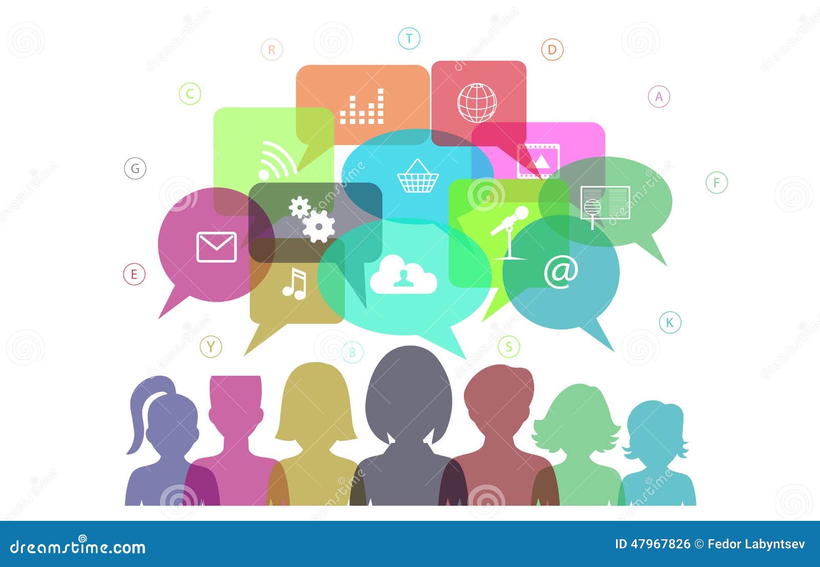 Sociale Netwerken Communicatie Mensen Internet Vector Illustratie ...