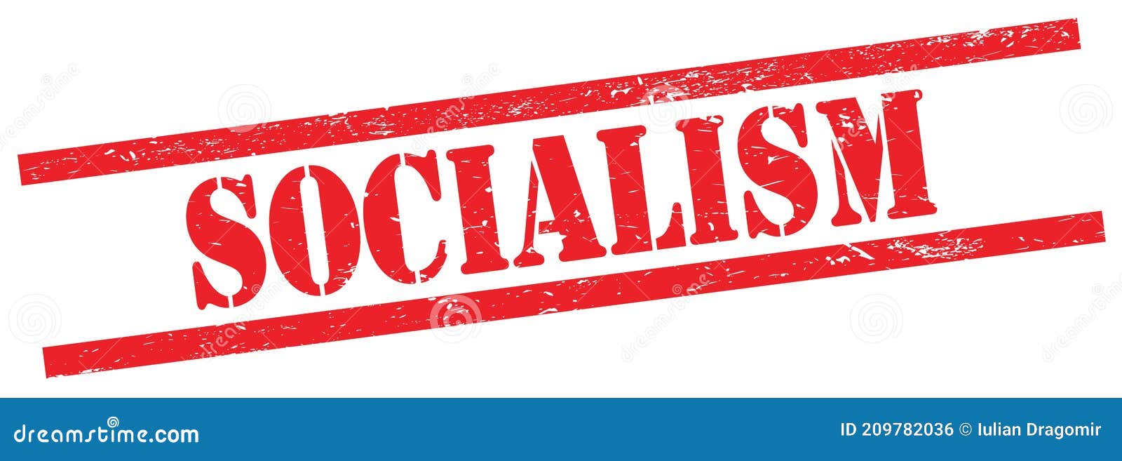 SOCIALISM Text on Red Grungy Rectangle Stamp Stock Illustration ...
