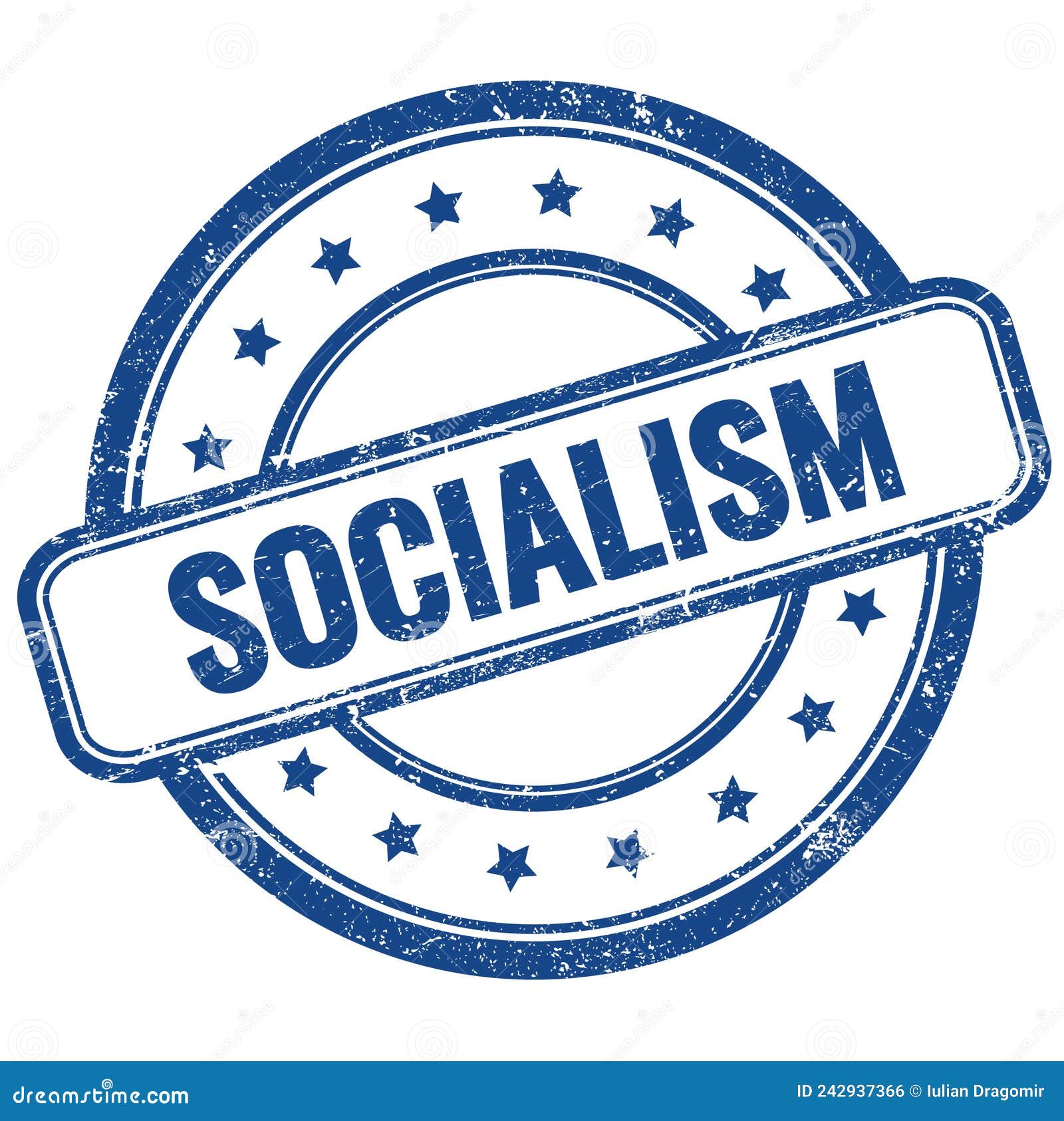 SOCIALISM Word on Blue Round Stamp Stock Illustration - Illustration of ...