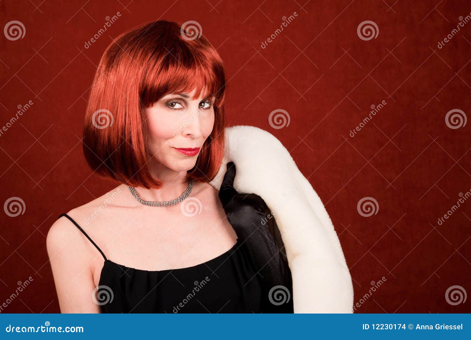 Socialite with Brassy Red Hair Stock Photo - Image of intense ...