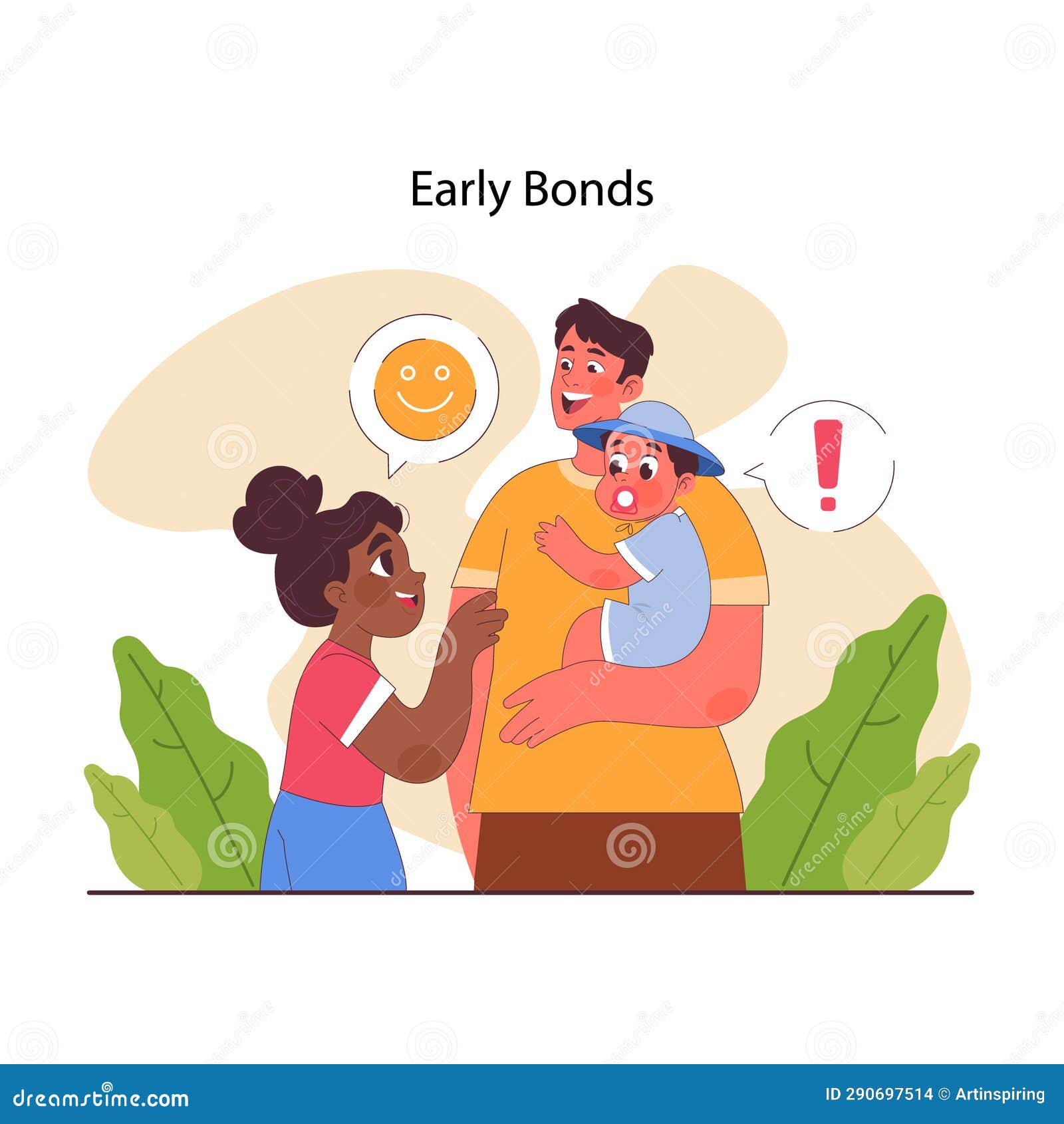 Socialization. Child Communication Skill Development. Dad Encouraging ...