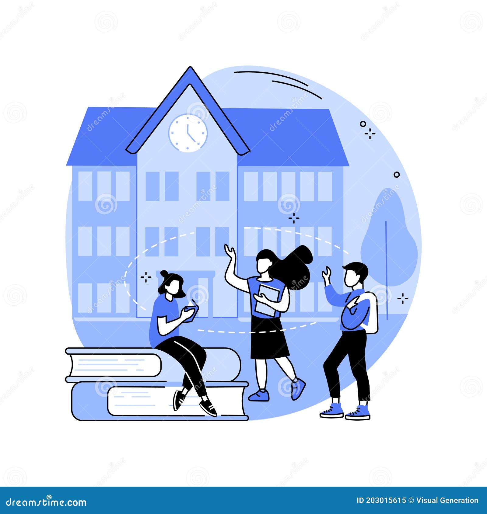 School Environment Concept, Socialization Of Pupils, Student Club ...