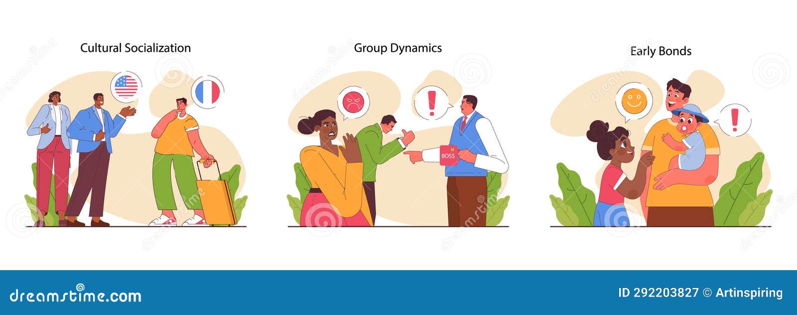 Socialization Set. Communication Skill Development Stock Illustration ...