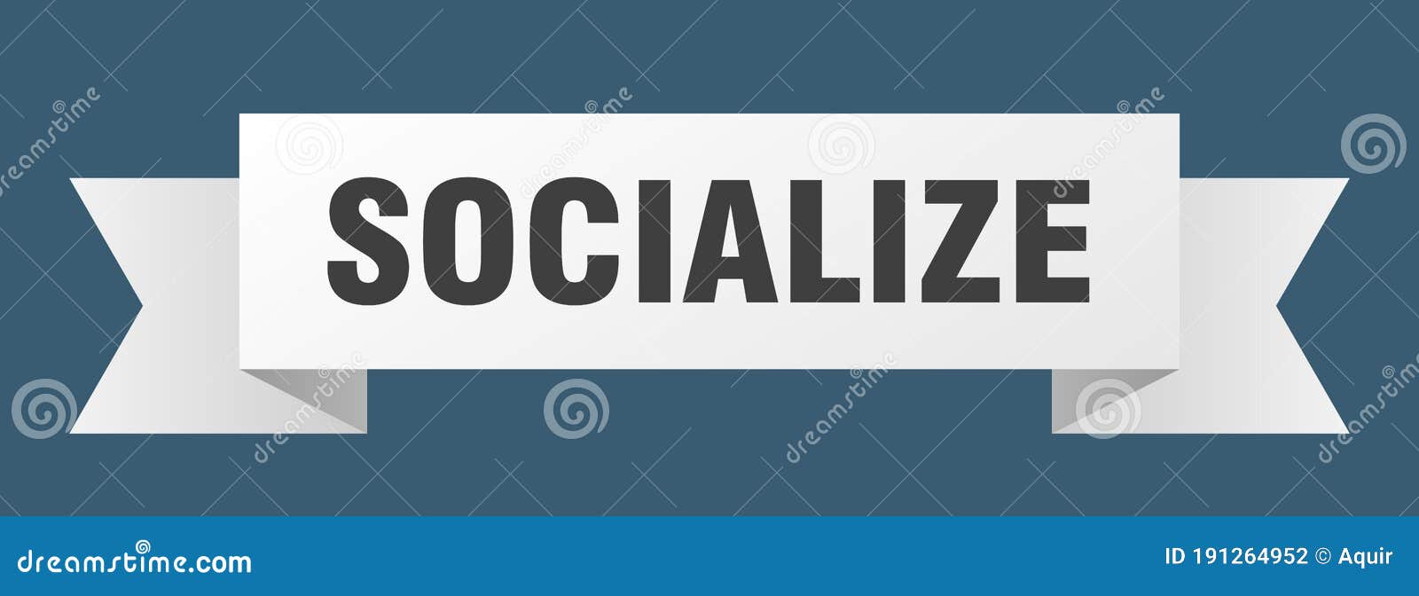 Socialize ribbon. stock vector. Illustration of ribbon - 191264952