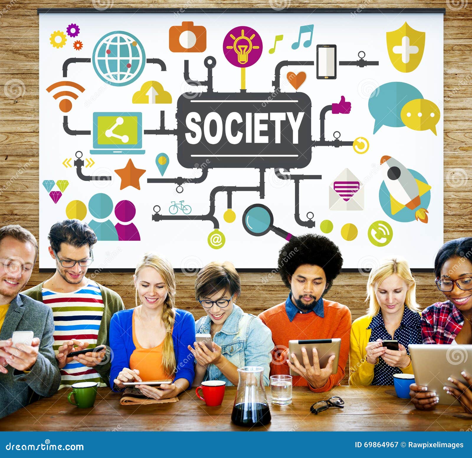 Society Community Global Togetherness Connecting Internet Concep Stock ...