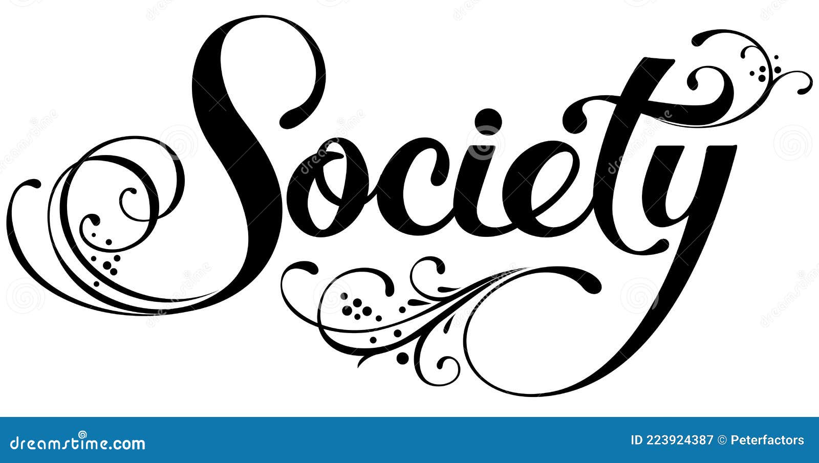 Society - Custom Calligraphy Text Stock Vector - Illustration of ...