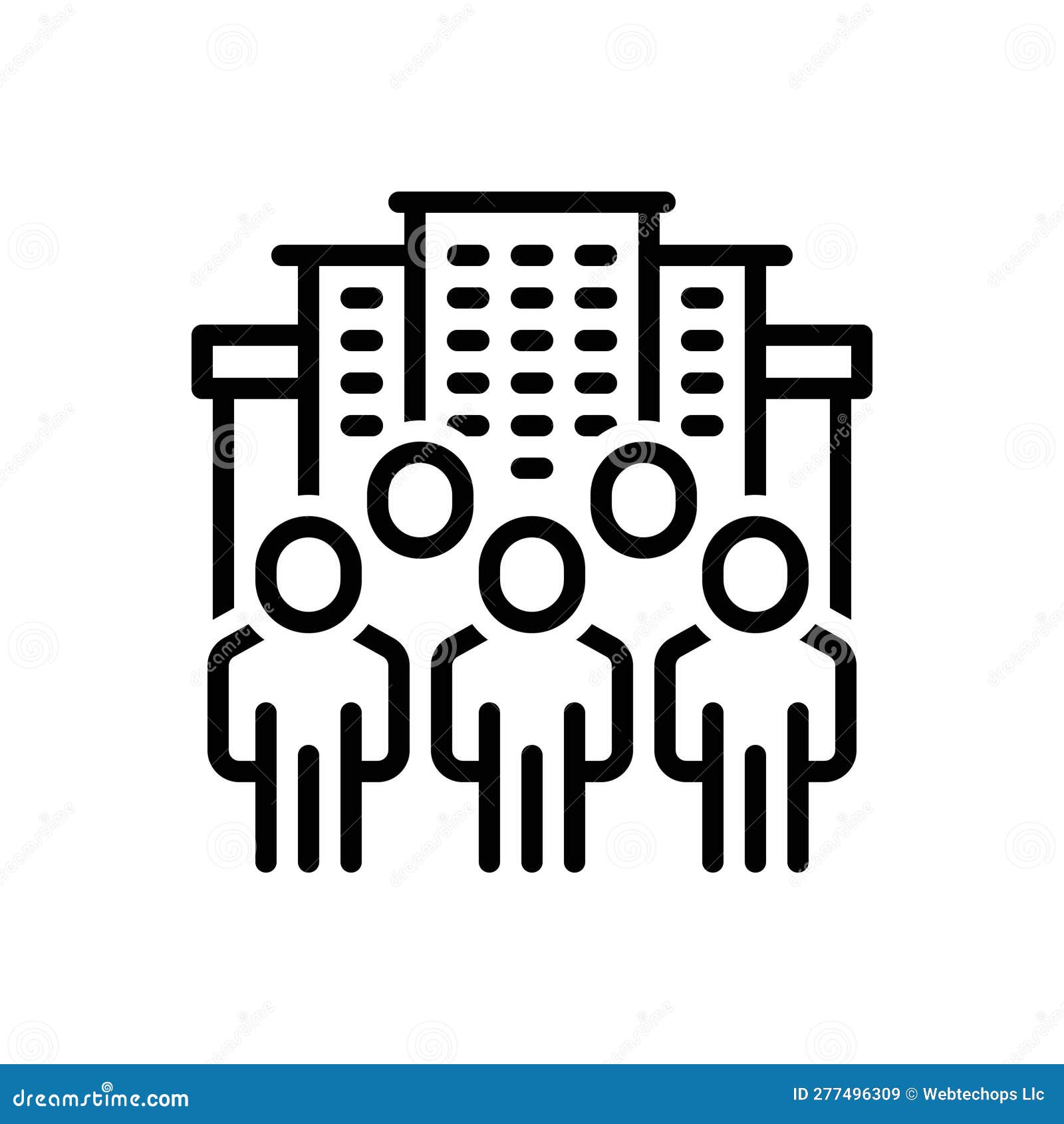Black Line Icon for Society, Community and Building Stock Vector ...