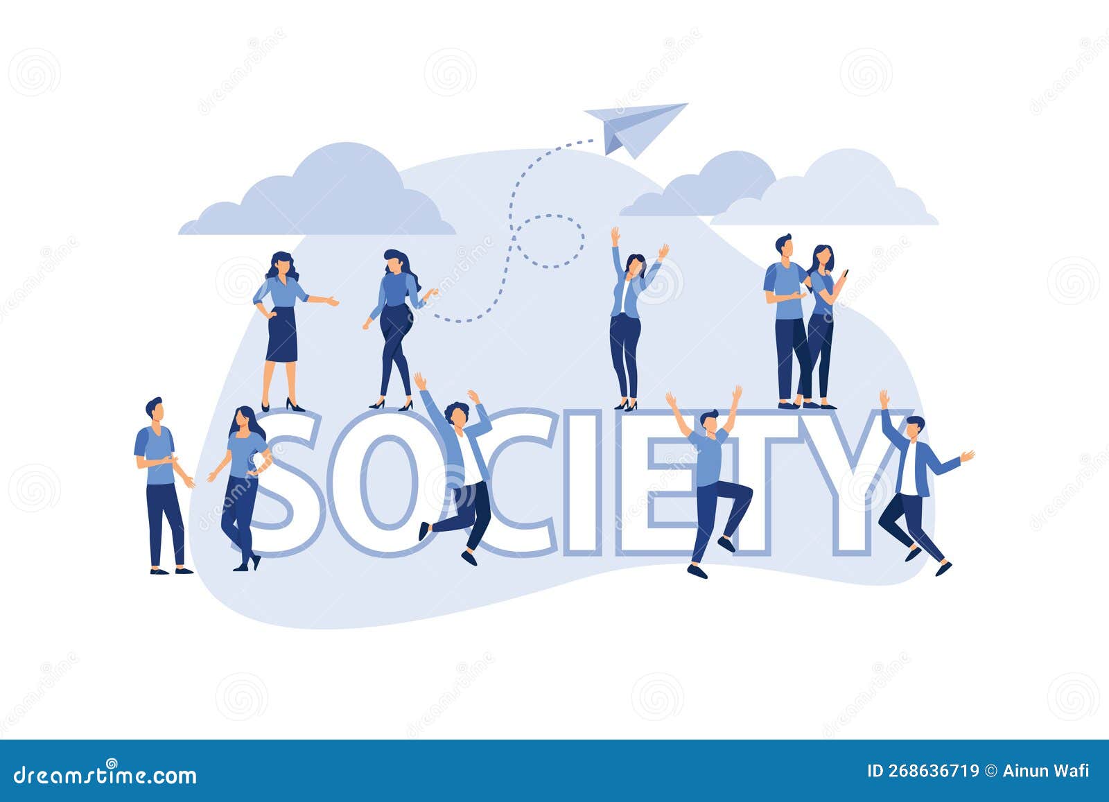 Society. Isometric Social Concept with People in Different Poses Stock ...