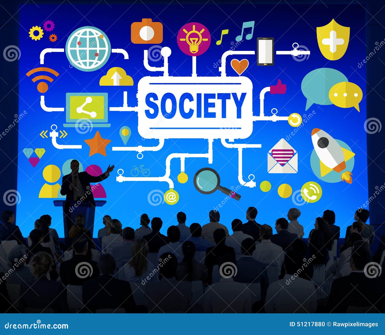 Society Social Media Social Networking Connection Concept Stock ...
