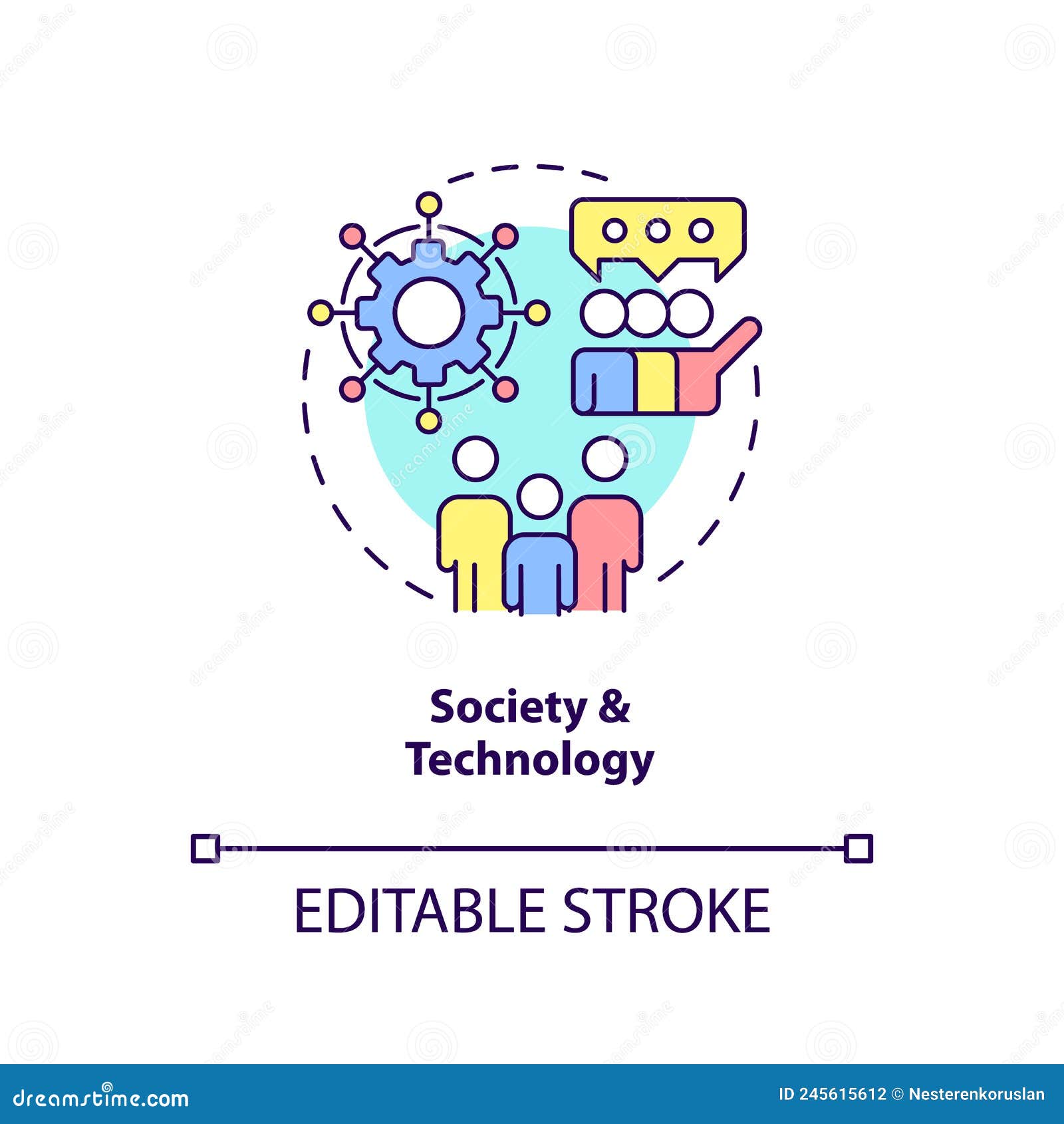 Society and Technology Concept Icon Stock Vector - Illustration of ...