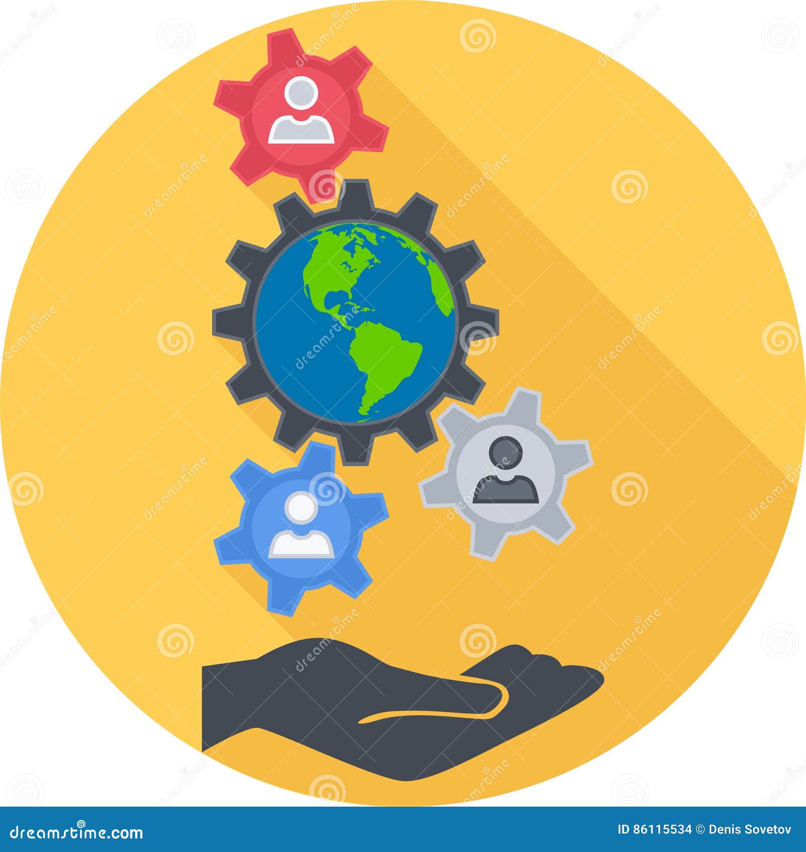 Sociology Flat Icon stock vector. Illustration of network - 86115534