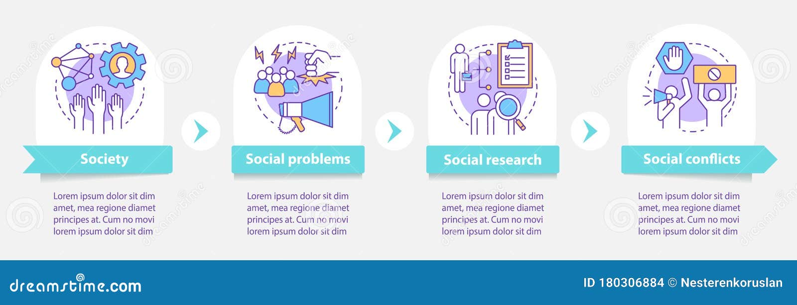 Sociology Vector Infographic Template. Society, Social Problems ...