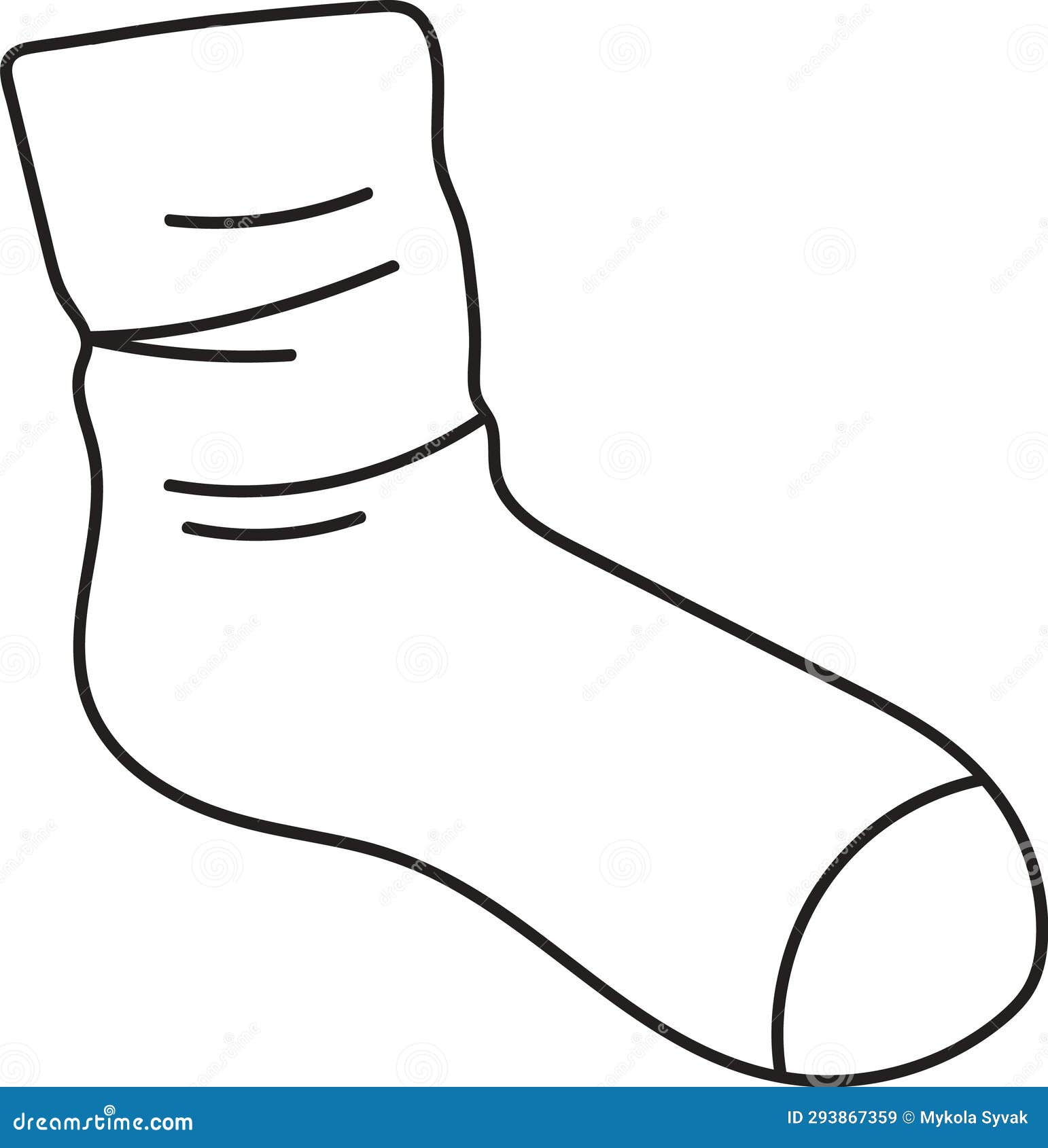 Sock Clothes Outline stock vector. Illustration of clothing - 293867359