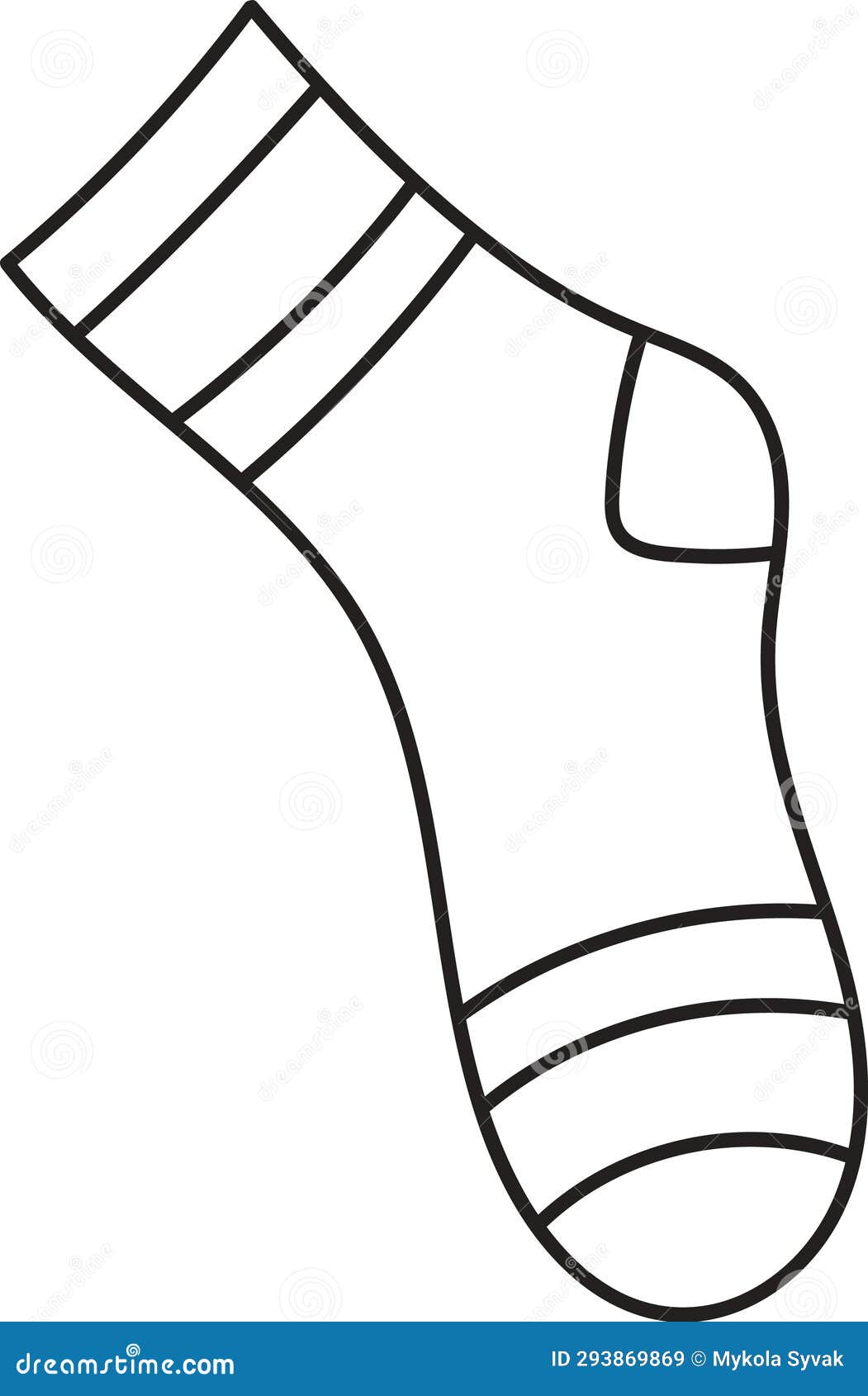 Sock Clothes Outline stock vector. Illustration of design - 293869869