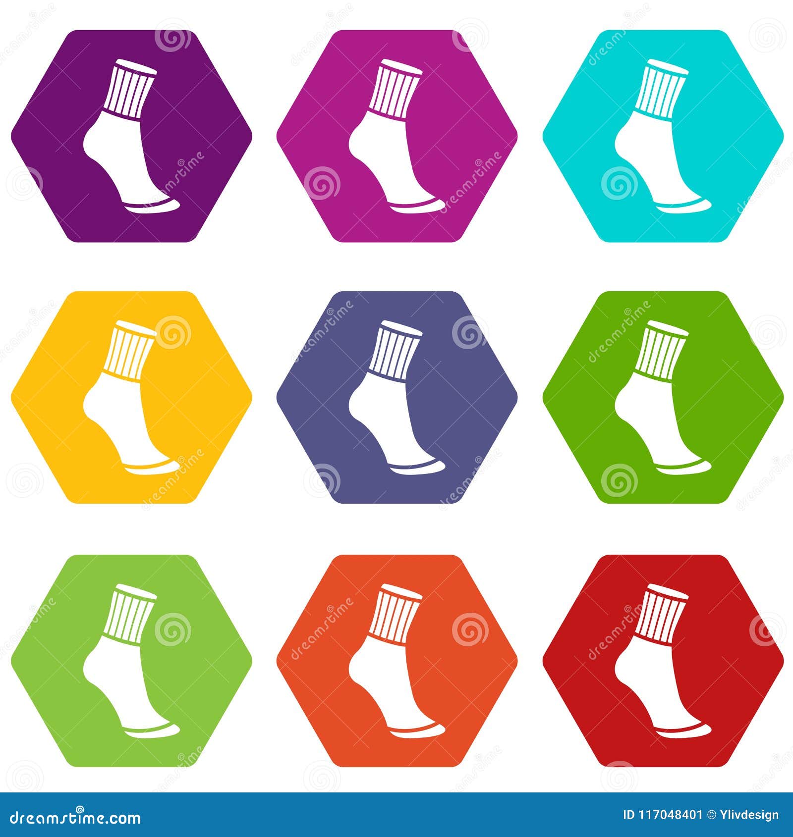 Sock icons set 9 vector stock vector. Illustration of sign - 117048401