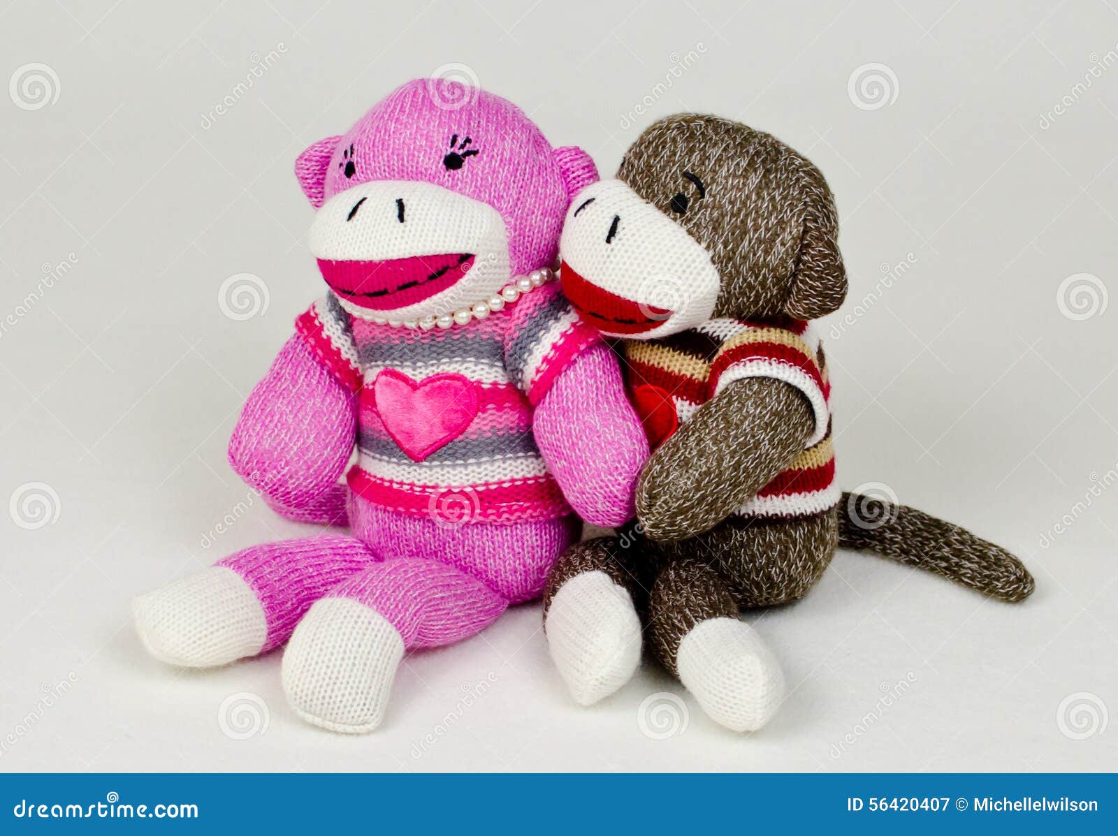 Sock Monkey Embrace stock image. Image of embrace, kiss - 56420407