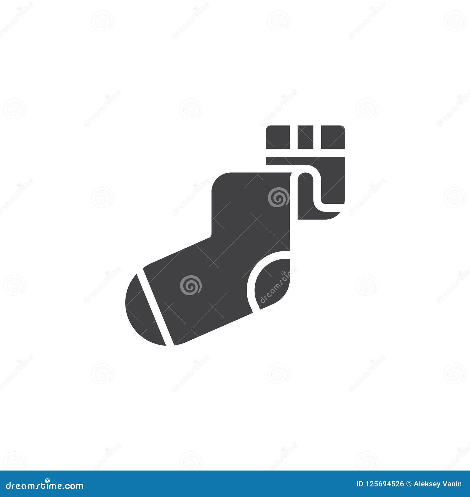 Sock vector icon stock vector. Illustration of pictogram - 125694526