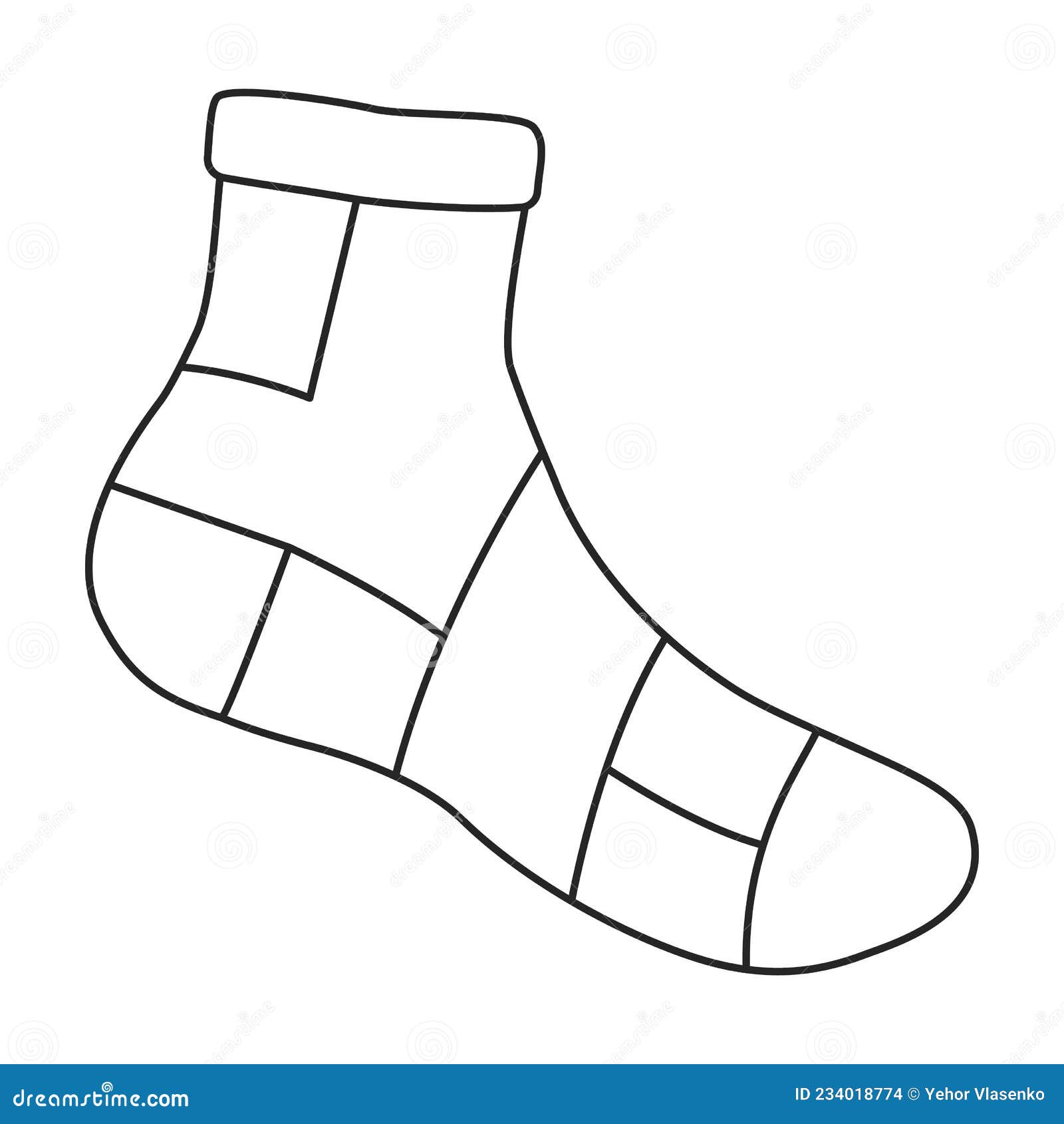 Sock Vector Icon.Outline Vector Icon Isolated on White Background Sock ...