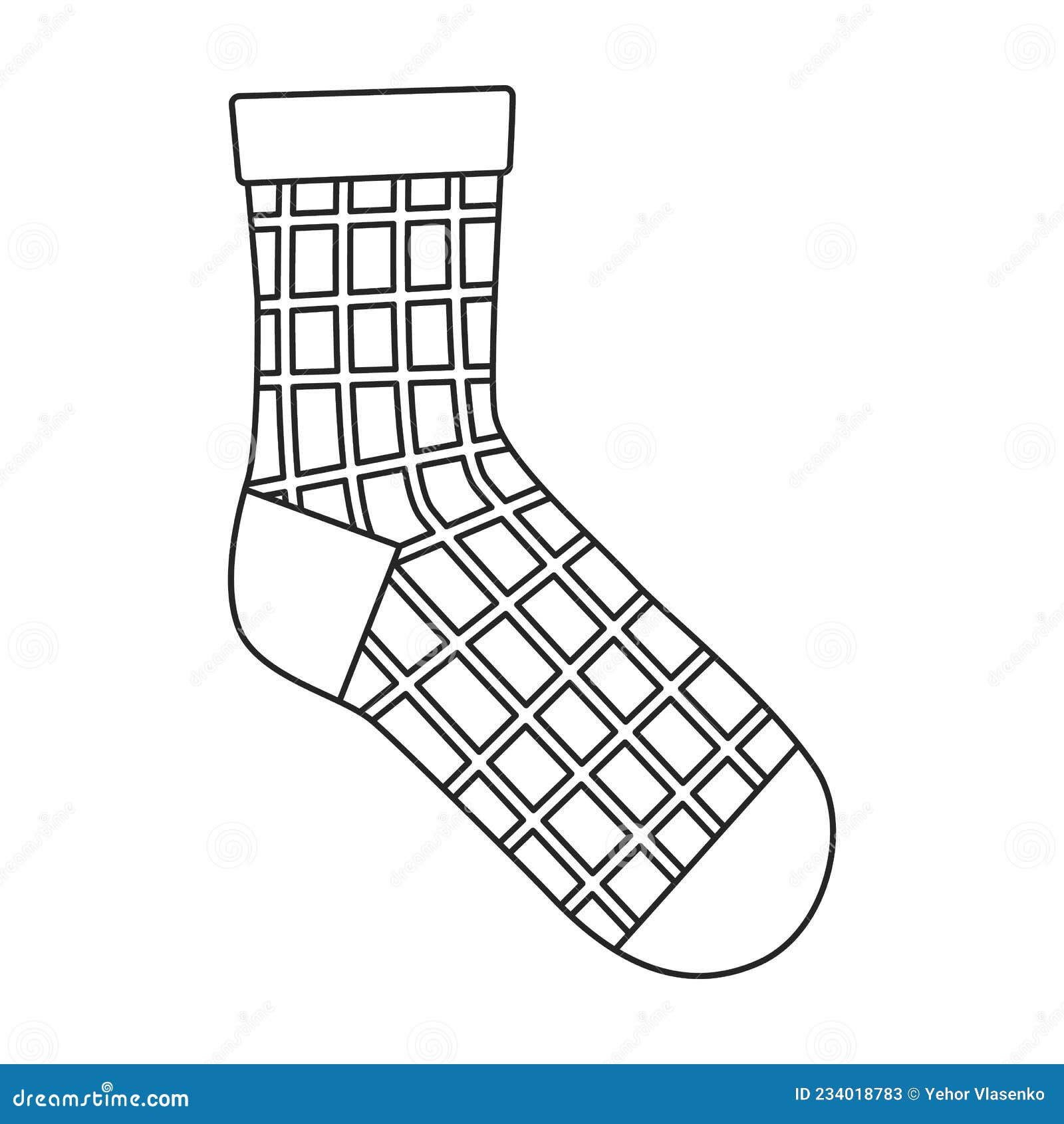 Sock Vector Icon.Outline Vector Icon Isolated on White Background Sock ...