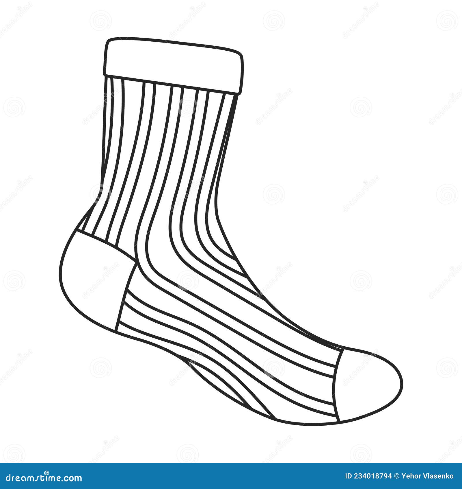 Sock Vector Icon.Outline Vector Icon Isolated on White Background Sock ...